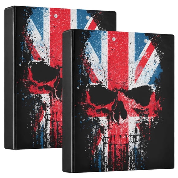 ALAZA Skull with Flag Hardcover 3 Ring Binder 1.5" D-Rings with ...