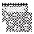 ALAZA Skulls on Checkered Cute Pattern Pencil Pouch 3 Ring Binder with ...