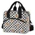 ALAZA Skulls on Checkered Insulated Lunch Box Large Reusable Cooler Bag ...