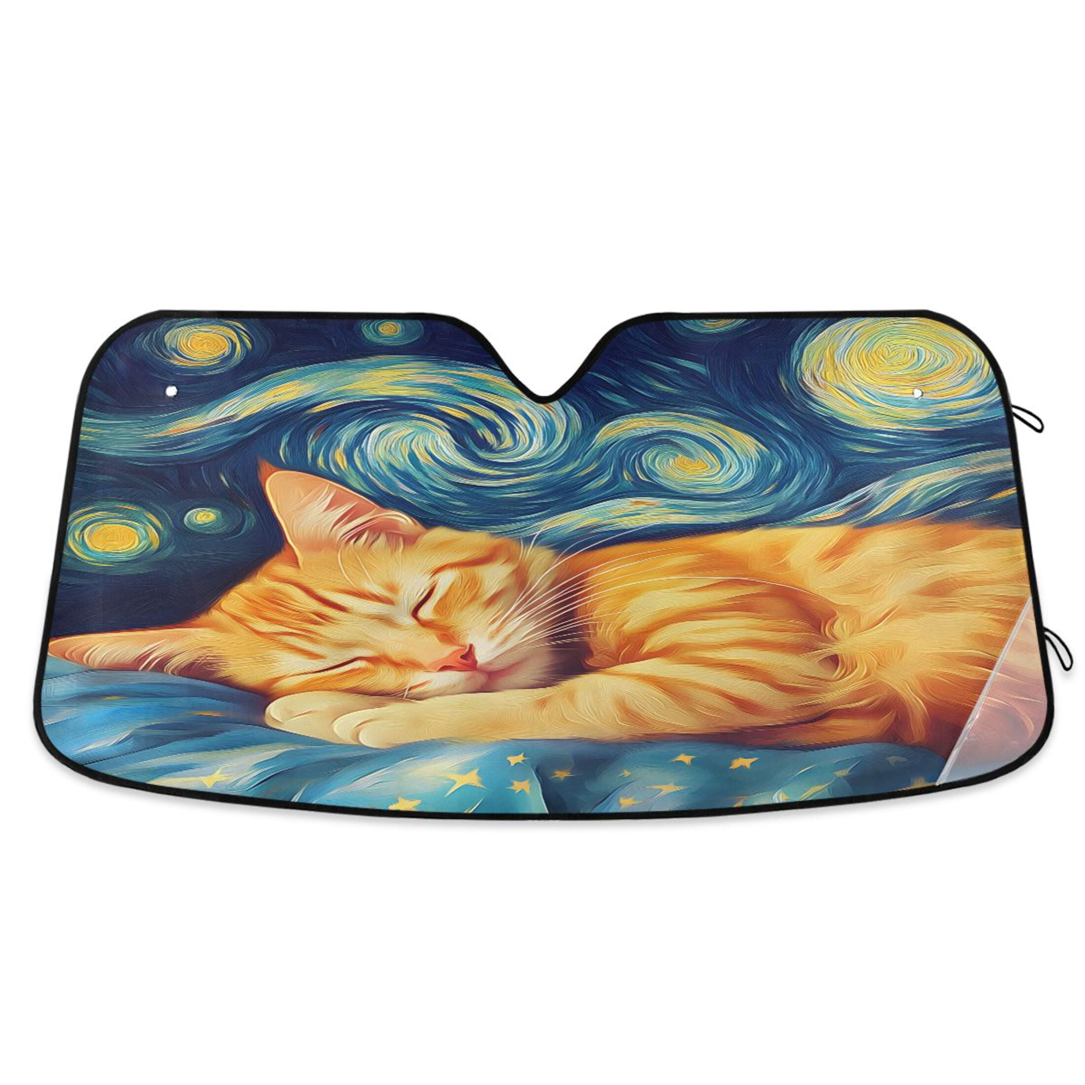 ALAZA Sleeping Cat Pattern Car Windshield Sun Shade Foldable UV Ray ...