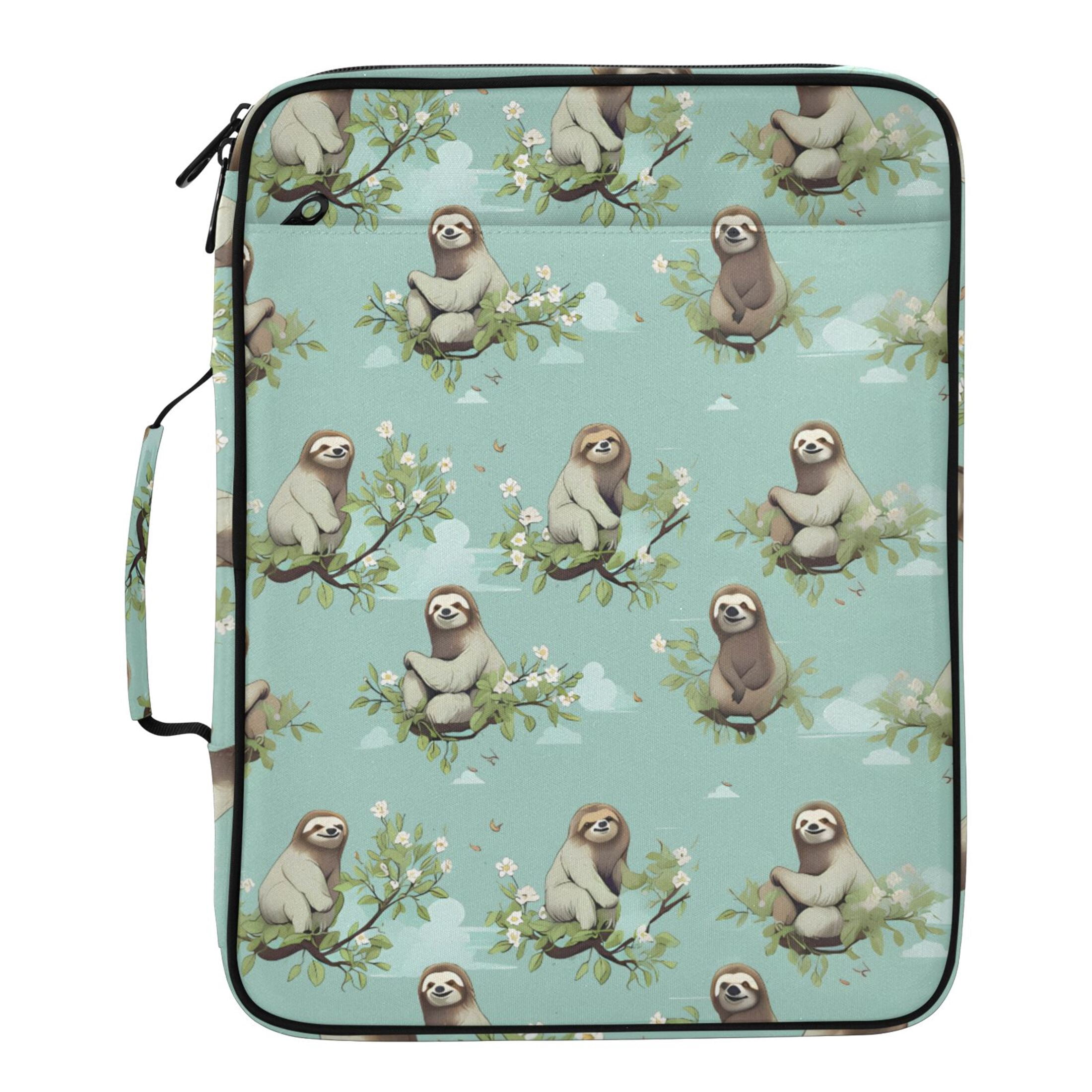 ALAZA Sloth with Leaves Pattern Expanding Accordion File Folder 3 Ring ...