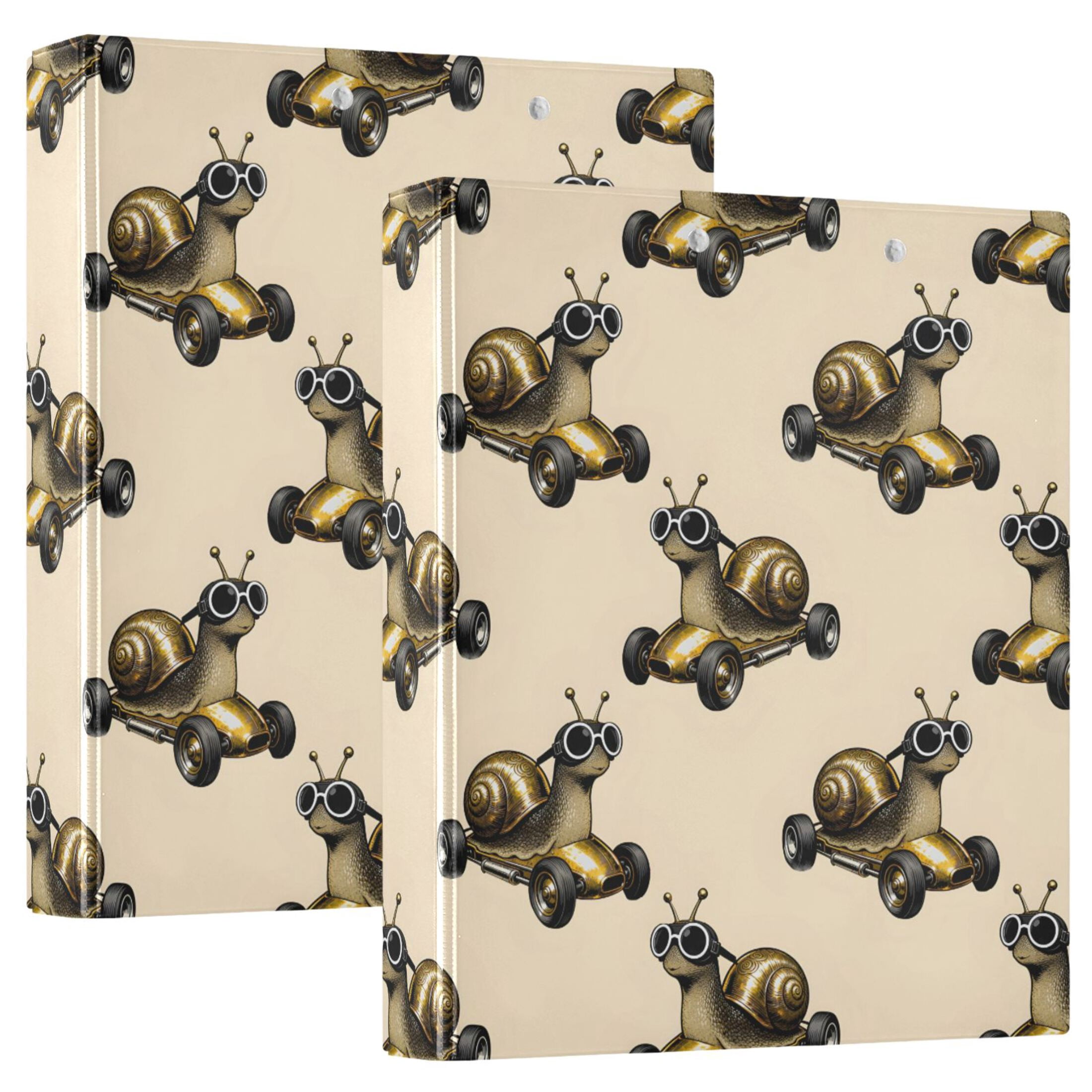 ALAZA Snails Racer Hardcover 3 Ring Binder 1.5" D-Rings with Interior ...