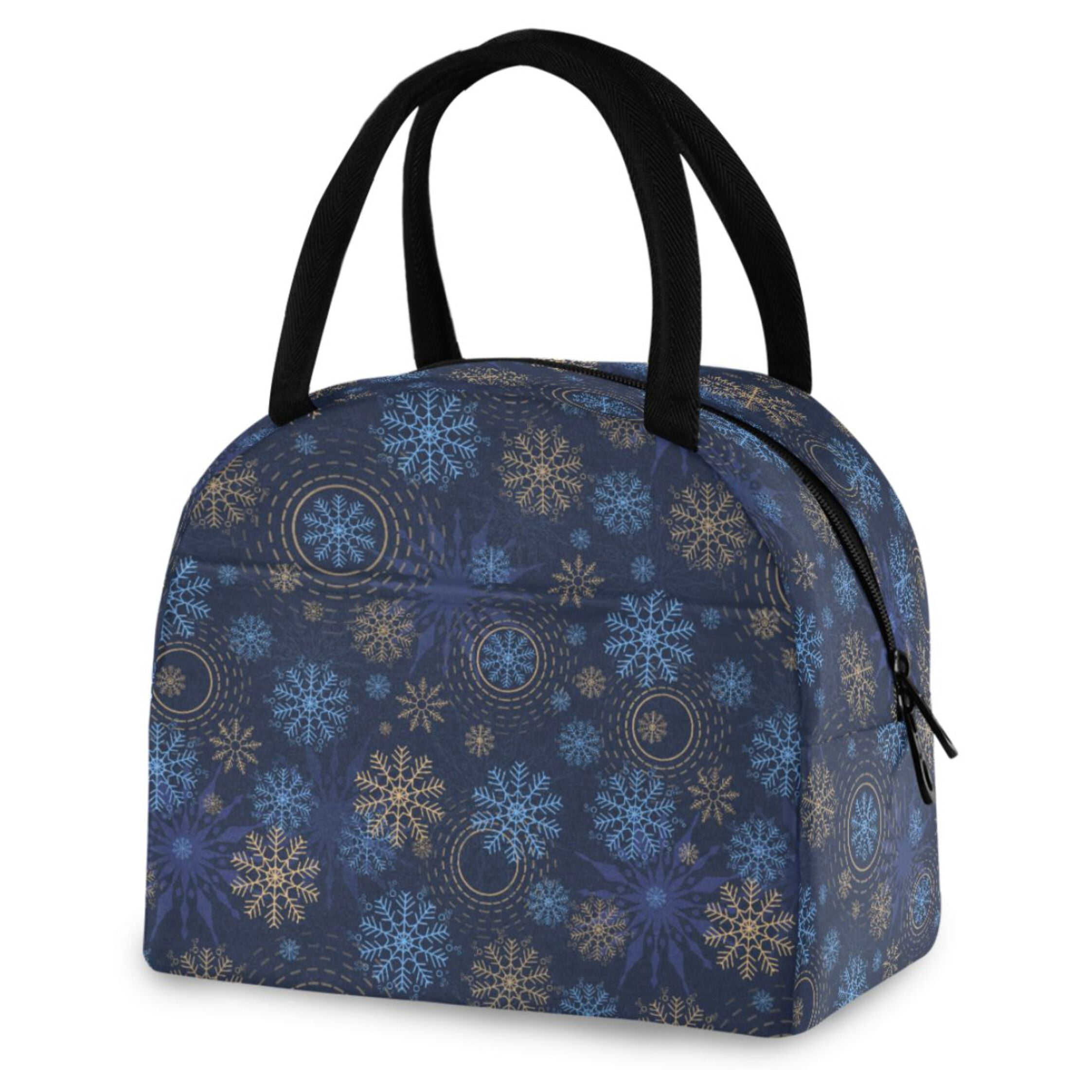 ALAZA Snowflake Mandala Style Insulated Lunch Box Reusable Cooler Tote ...