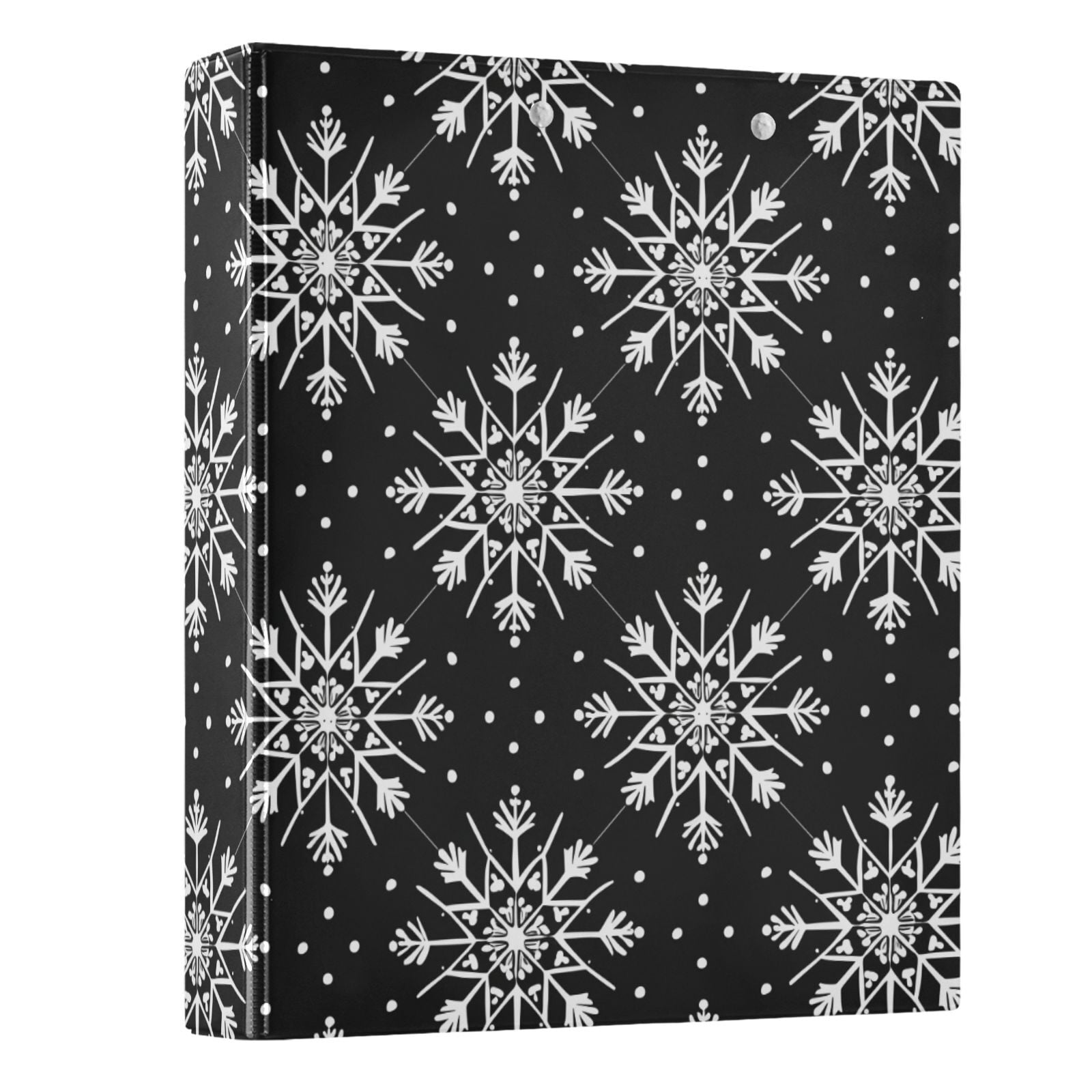 ALAZA Snowflake Polka Dots 3 Ring Binder 1.5 Inch Three Ring Office Binders w/ clipboard & 3 ...