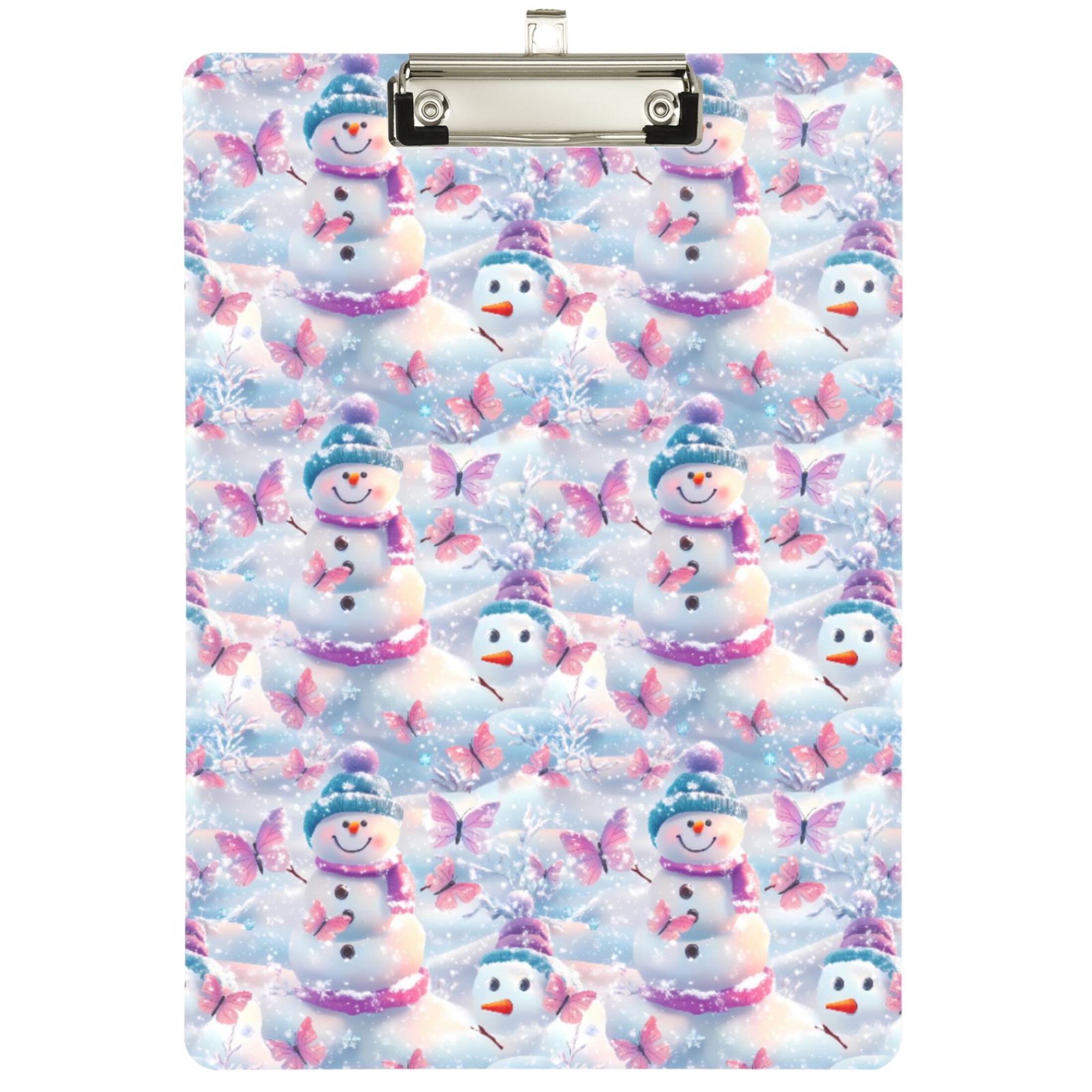 ALAZA Snowman Butterfly Plastic Clipboard A4 Letter Size Decorative ...
