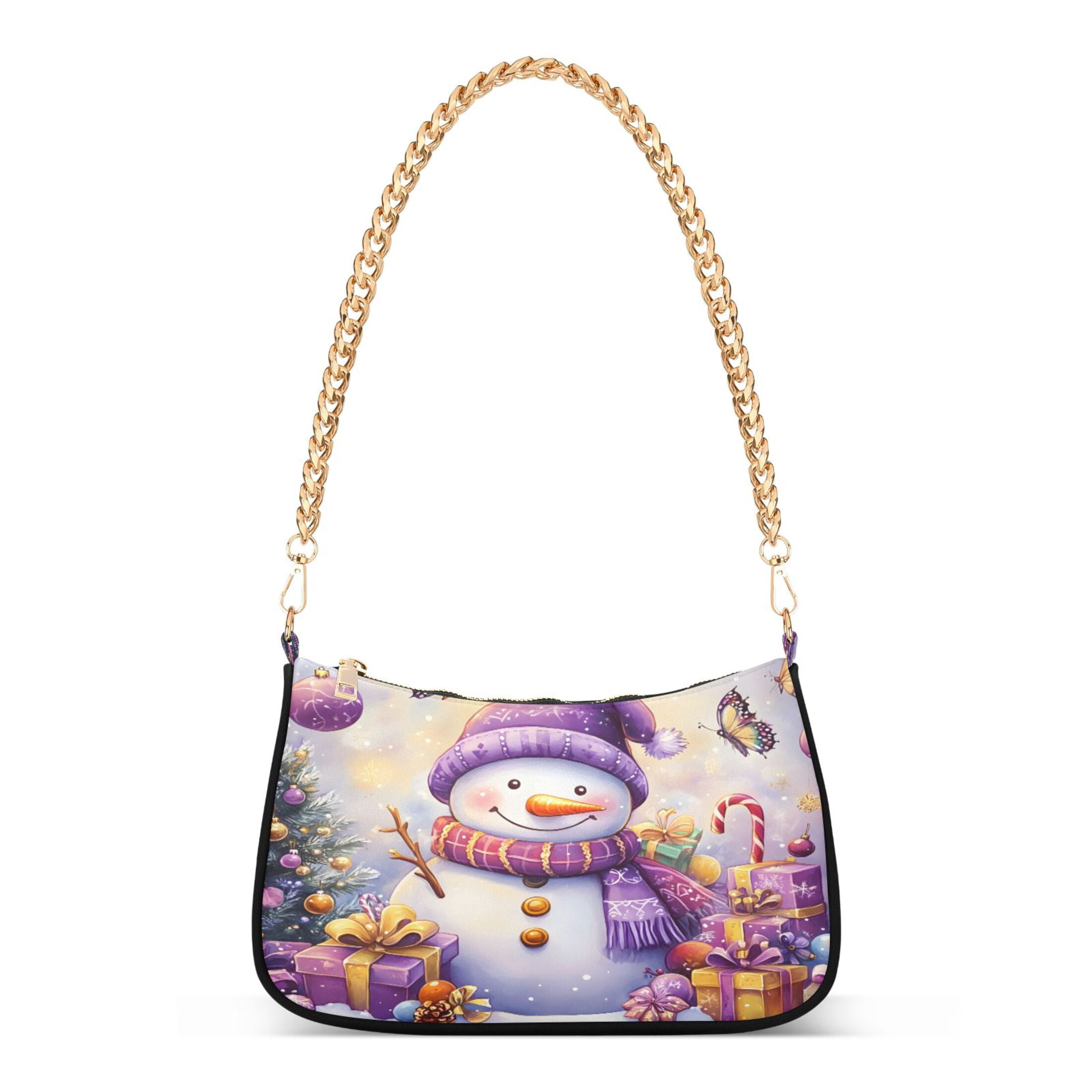 ALAZA Snowman Christmas Butterfly Women's Chain Shoulder Bag Hobo ...