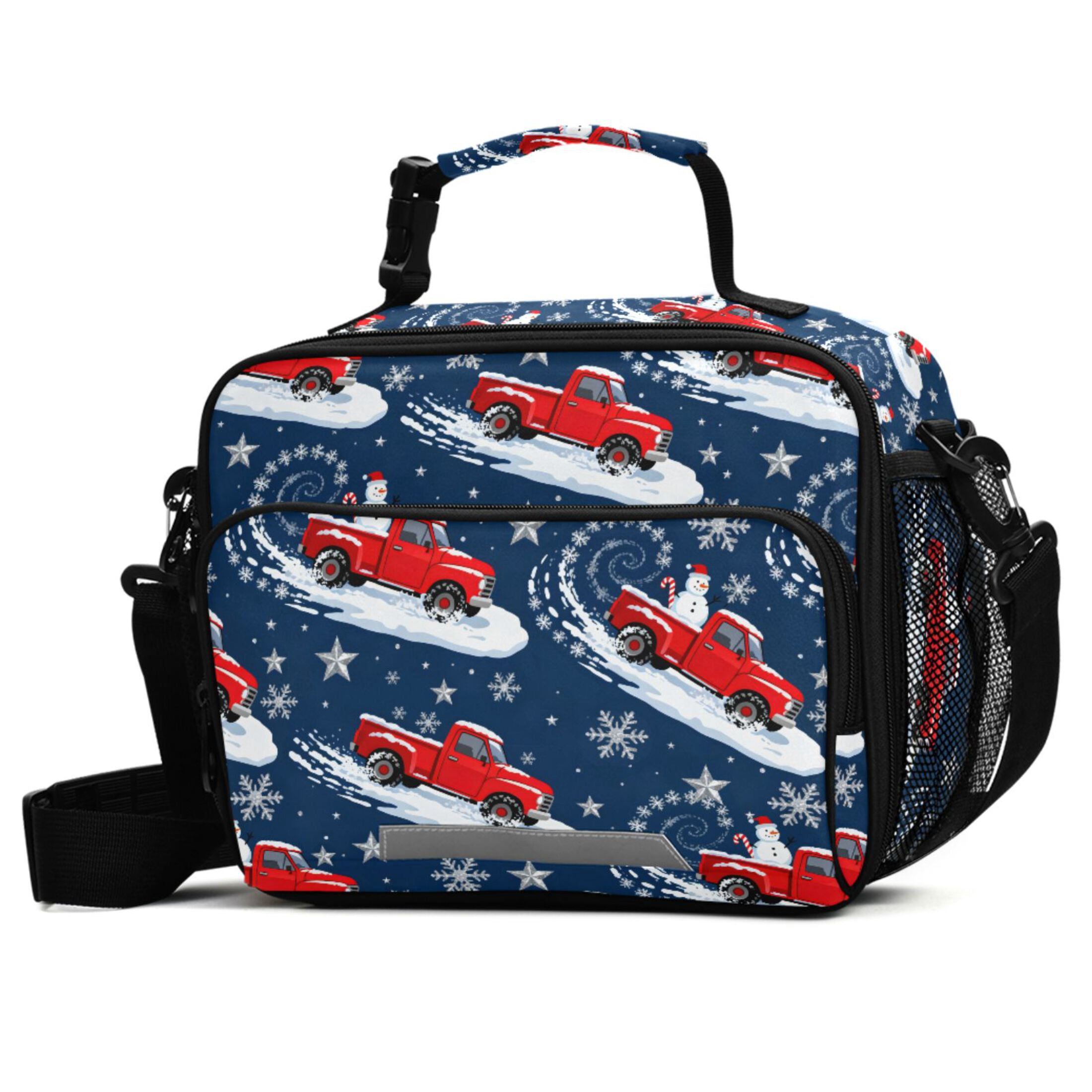 ALAZA Snowman on Truck Lunch Box Insulated Cooler Bag Reusable Tote ...