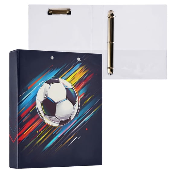ALAZA Soccer Ball Art Hardcover 3 Ring Binder 1.5" D-Rings with ...