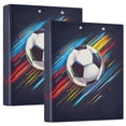 ALAZA Soccer Ball Art Hardcover 3 Ring Binder 1.5" D-Rings with ...