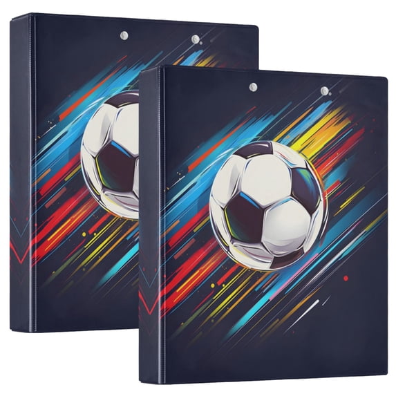 ALAZA Soccer Ball Art Hardcover 3 Ring Binder 1.5" D-Rings with ...