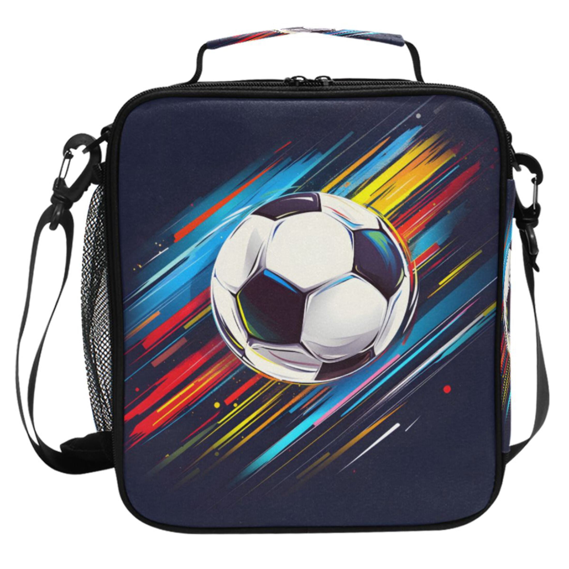 ALAZA Soccer Ball Art Lunch Box Insulated Cooler Lunch Bag with ...