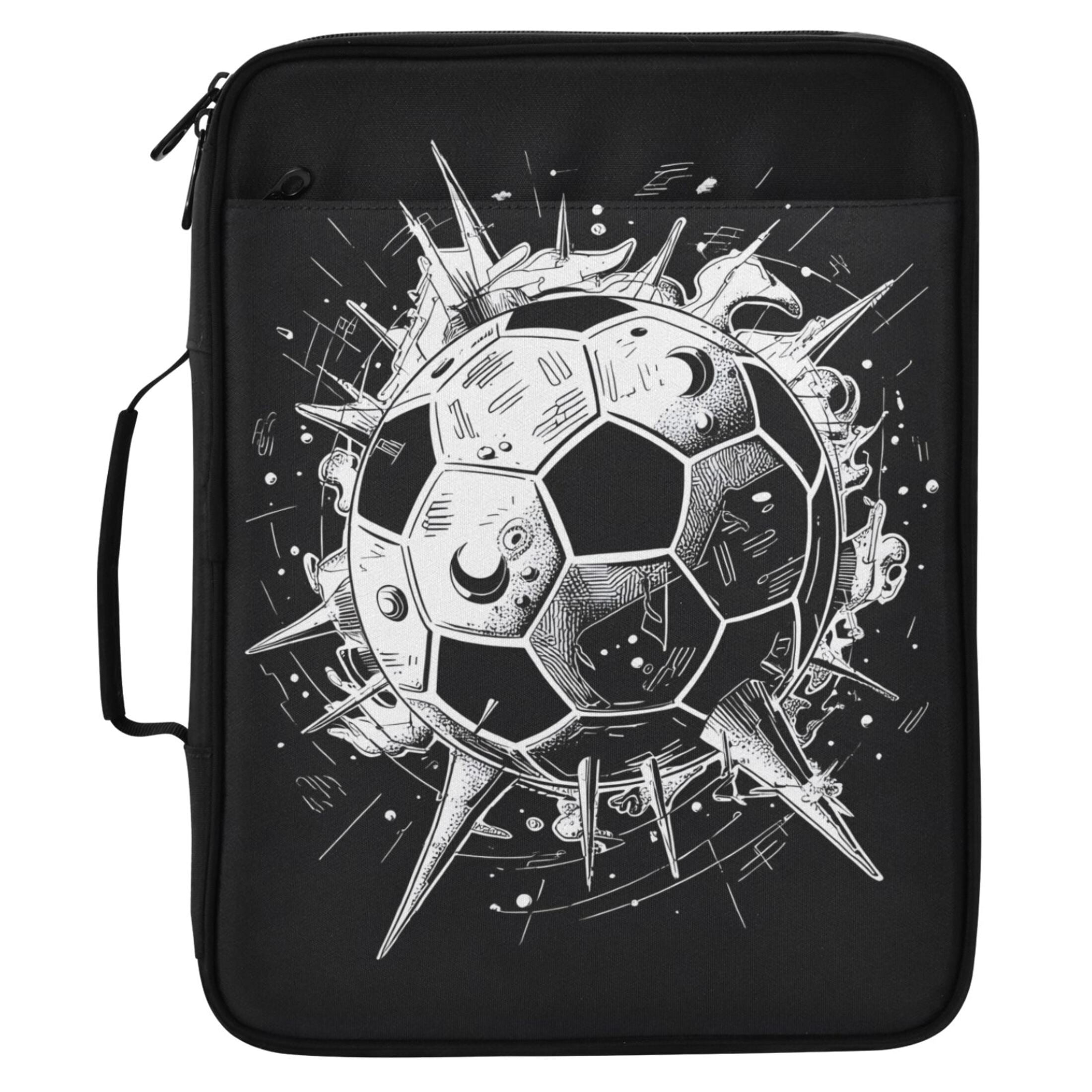 ALAZA Soccer Ball Black Pattern Expanding Accordion File Folder 3 Ring ...