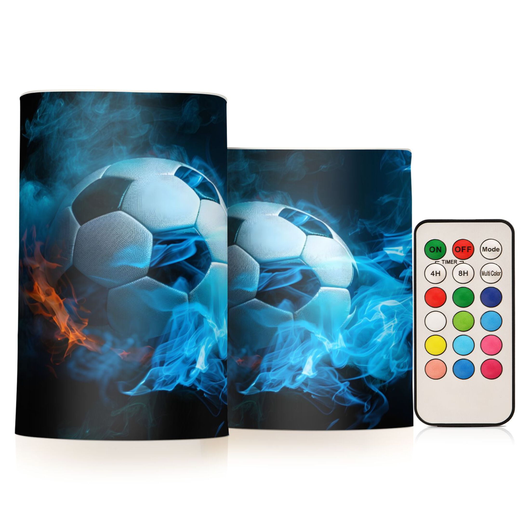 ALAZA Soccer Ball with Fire 2 PCs LED Flickering Flameless Candles with ...