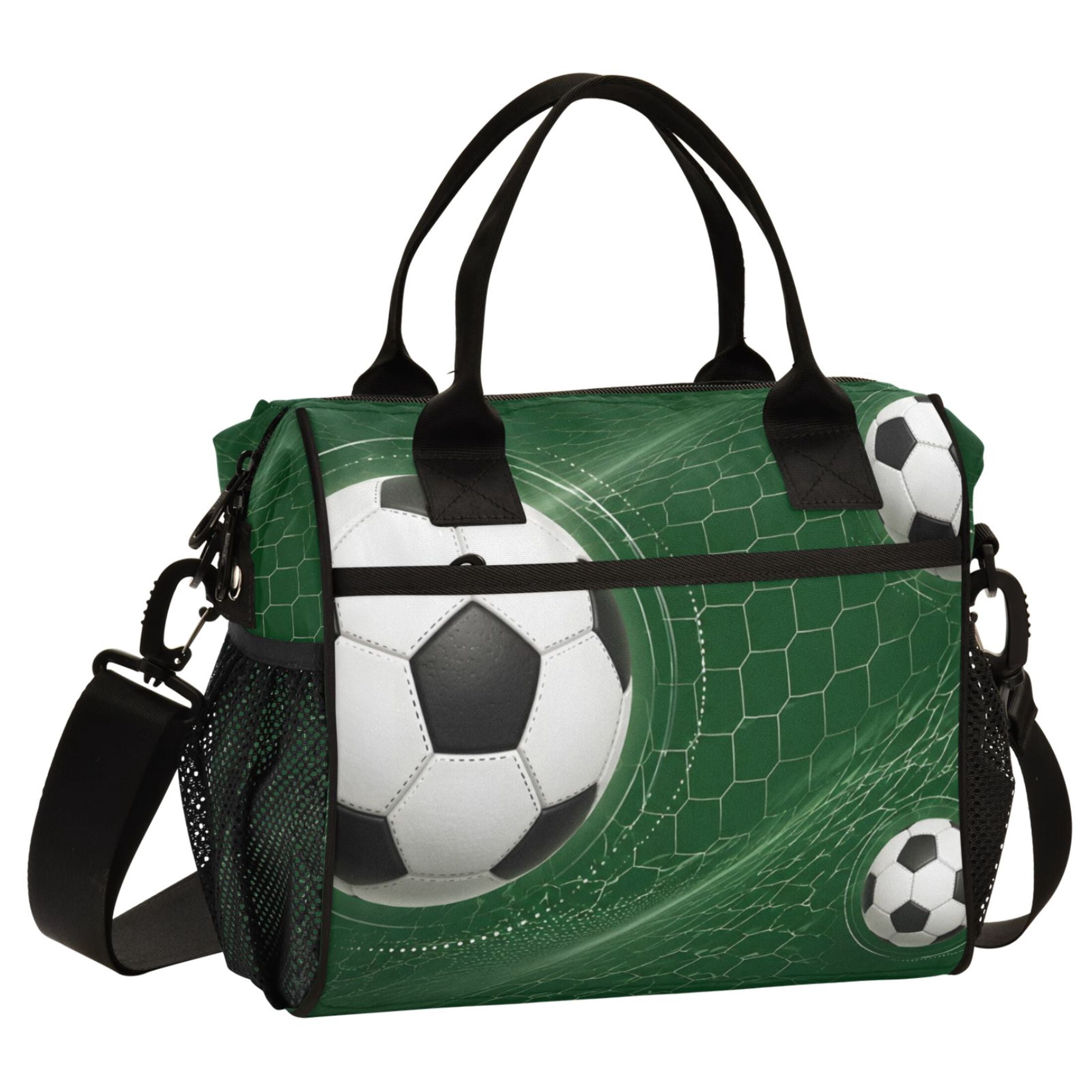 ALAZA Soccer Balls Print Cooler Lunch Bag Insulated Reusable Lunch Tote ...
