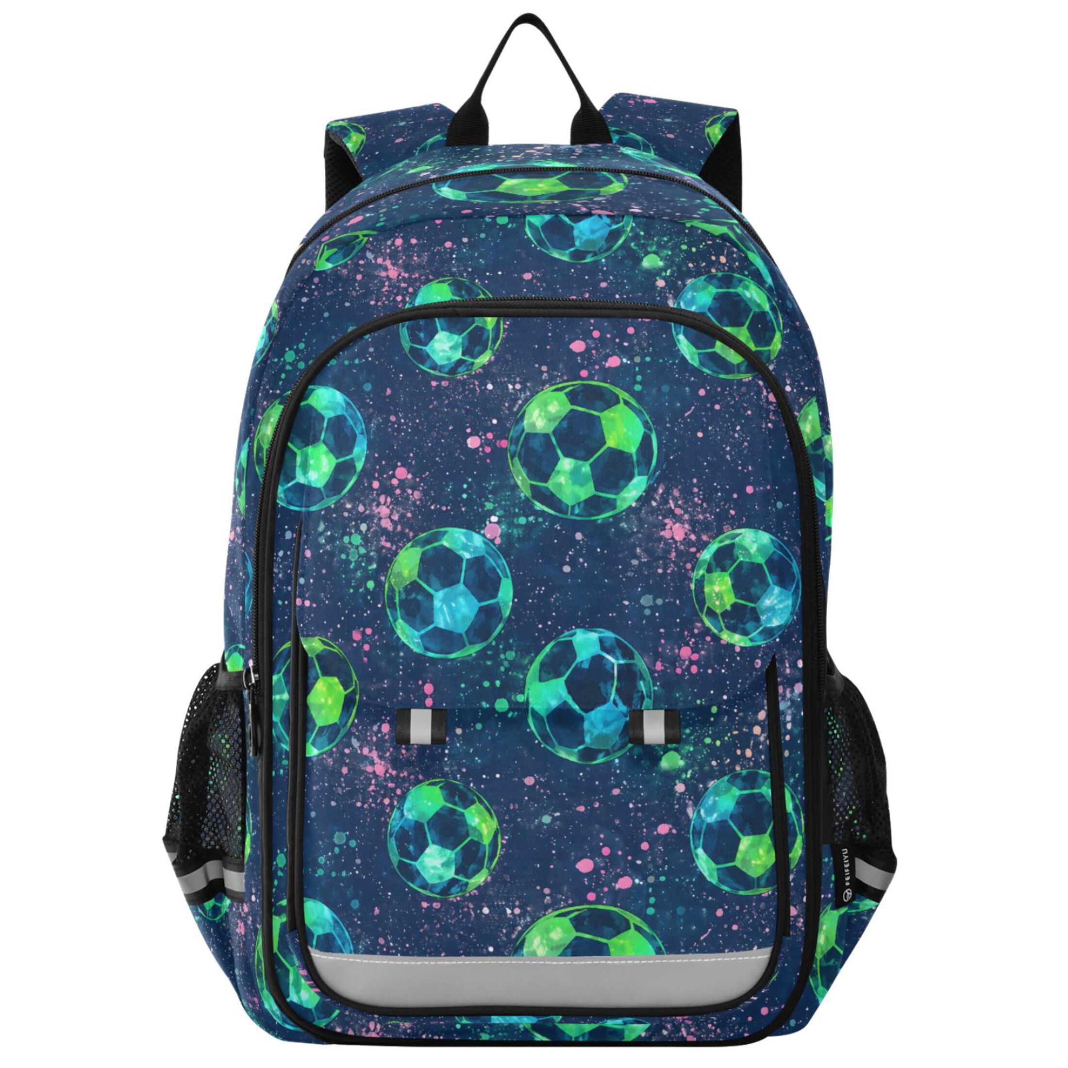 ALAZA Soccer Neon School Laptop Backpack Travel Bag Casual Student ...