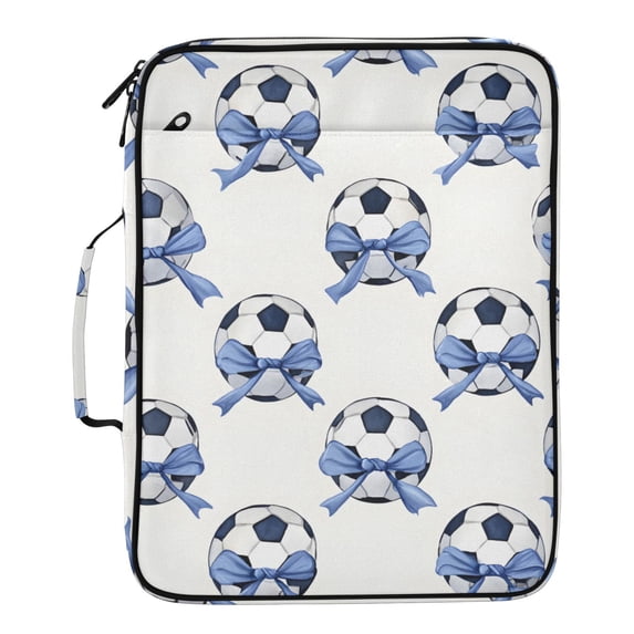 ALAZA Soccer with Bows Pattern Expanding Accordion File Folder 3 Ring ...