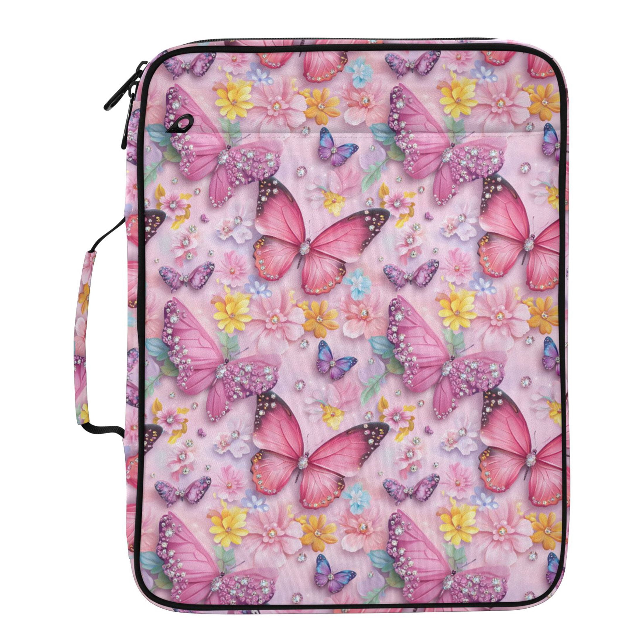 ALAZA Sparkling Butterfly Pattern Expanding Accordion File Folder 3 ...