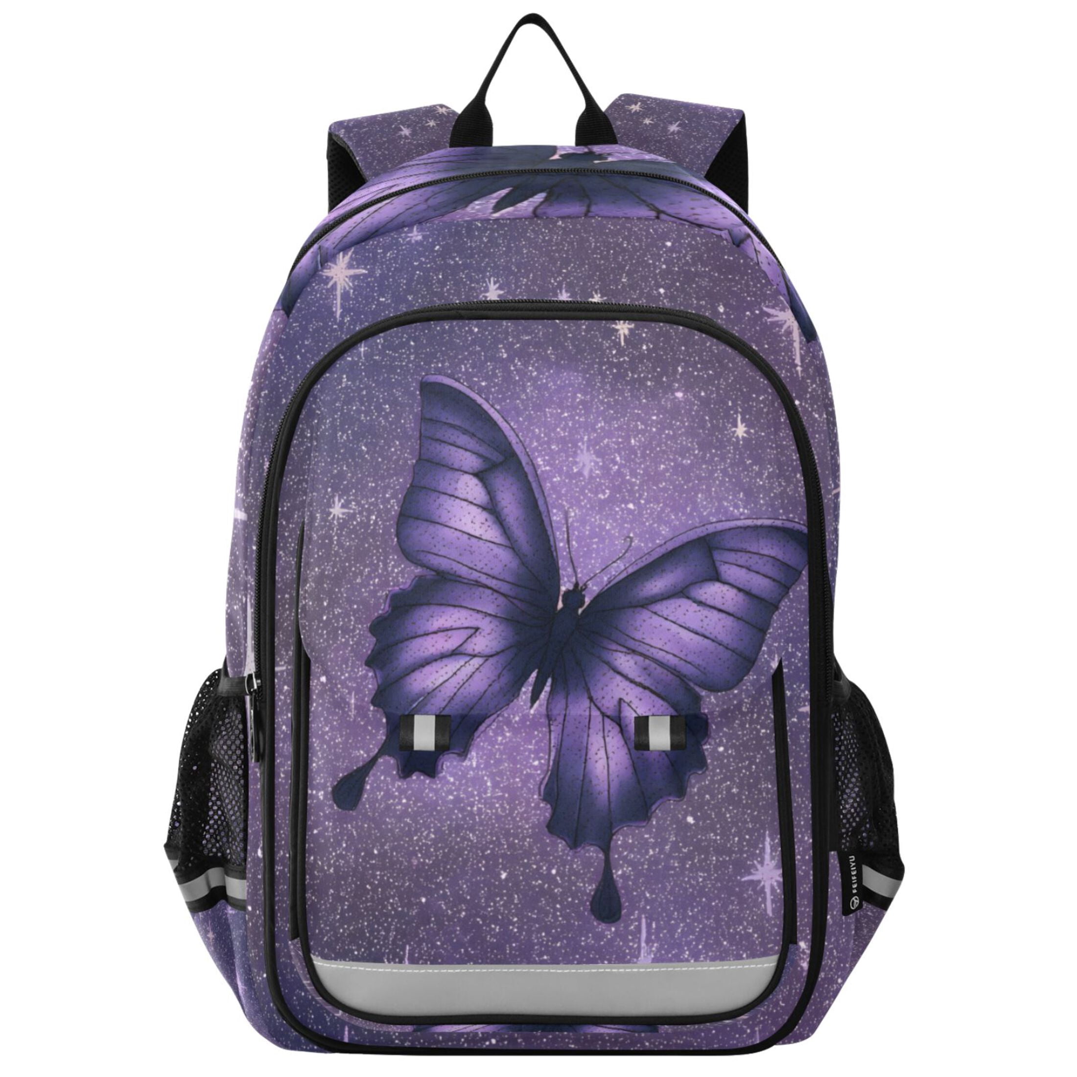 ALAZA Sparkling Butterfly Purple-a3 Laptop Backpack Purse Travel Bag ...