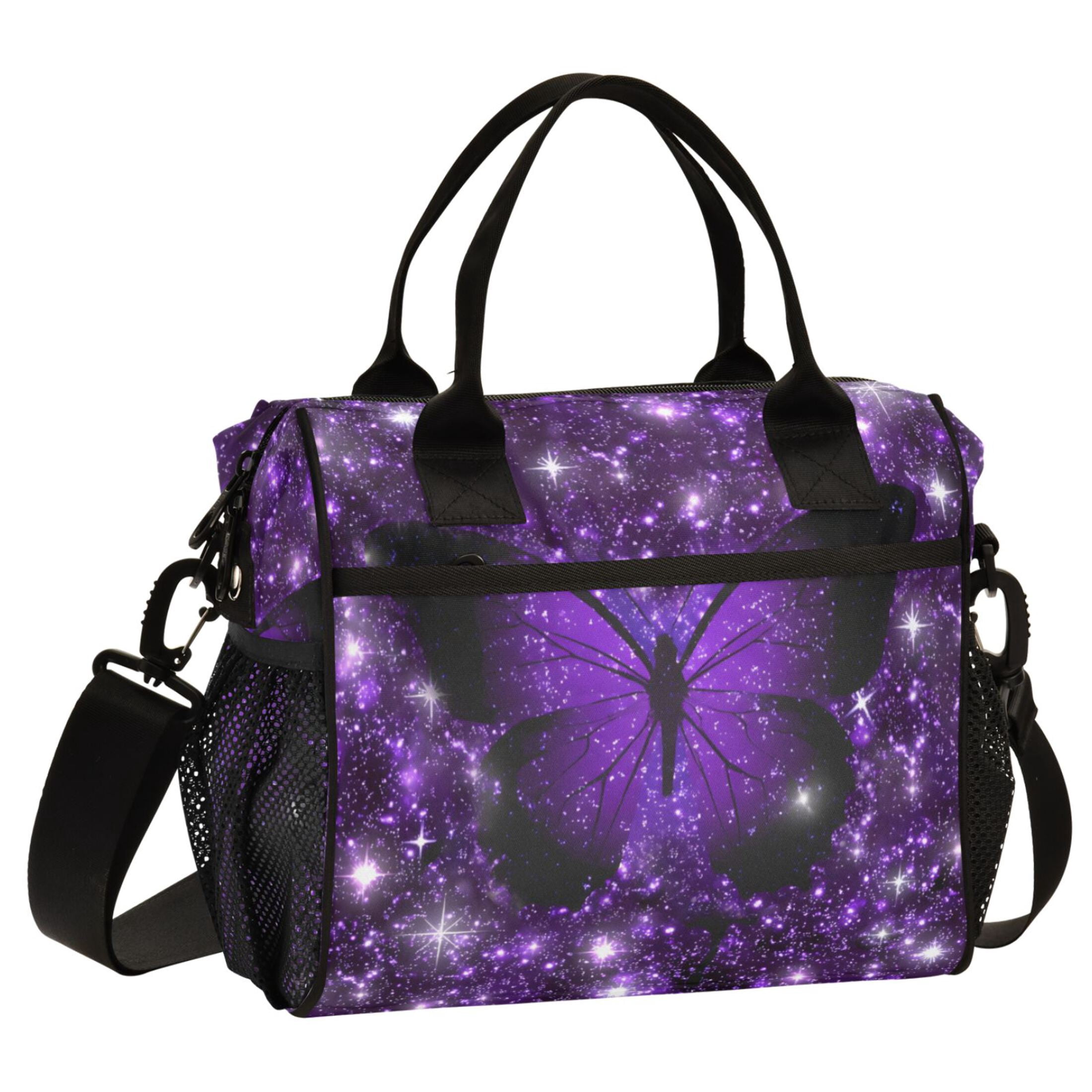 ALAZA Sparkling Butterfly Purple-a6 Print Cooler Lunch Bag Insulated ...