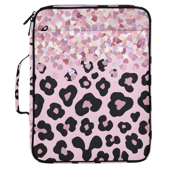 ALAZA Sparkling Glitter Leopard Pattern Expanding Accordion File Folder ...