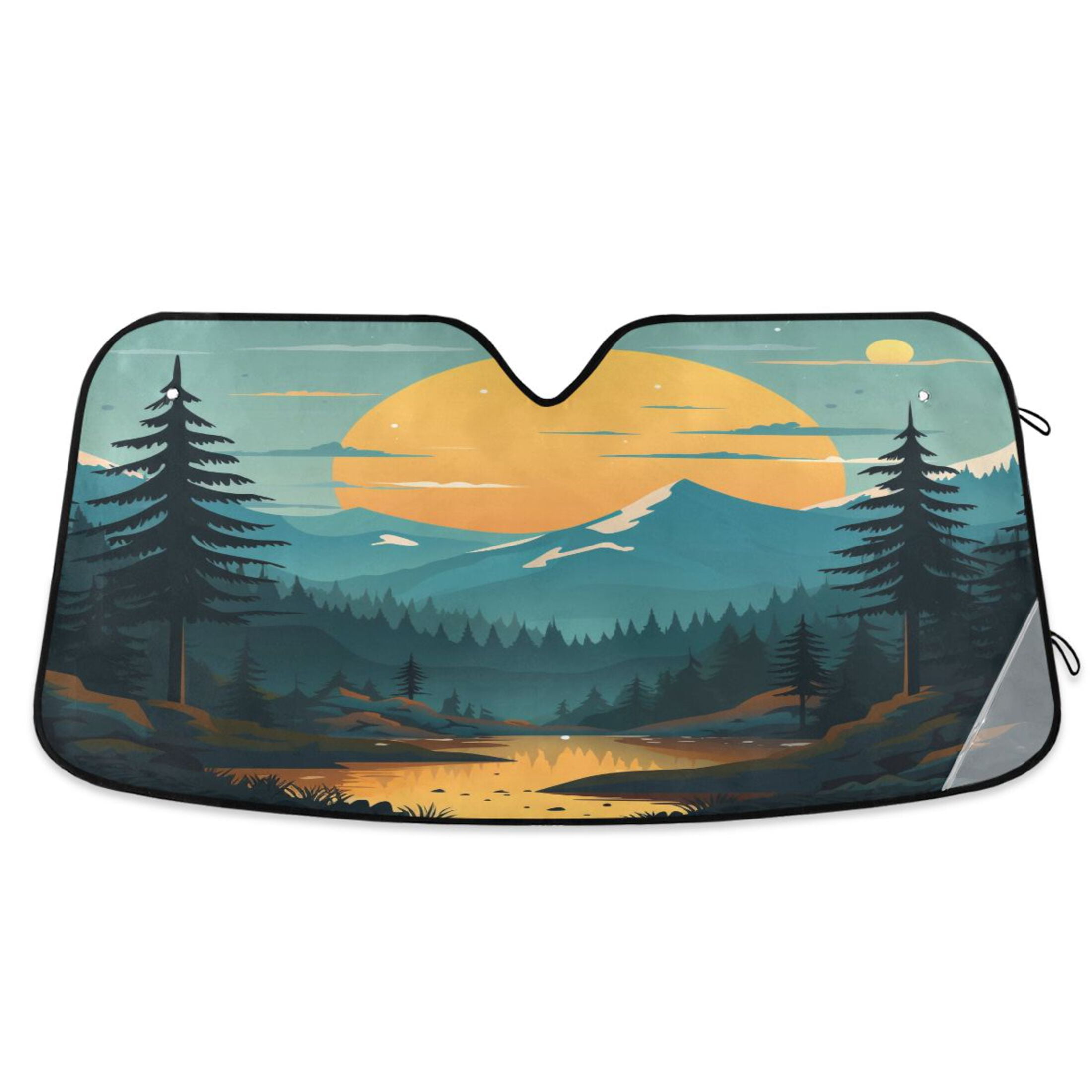 ALAZA Spring Sunset Windshield Sun Shade Car Foldable Sun Visor Block ...