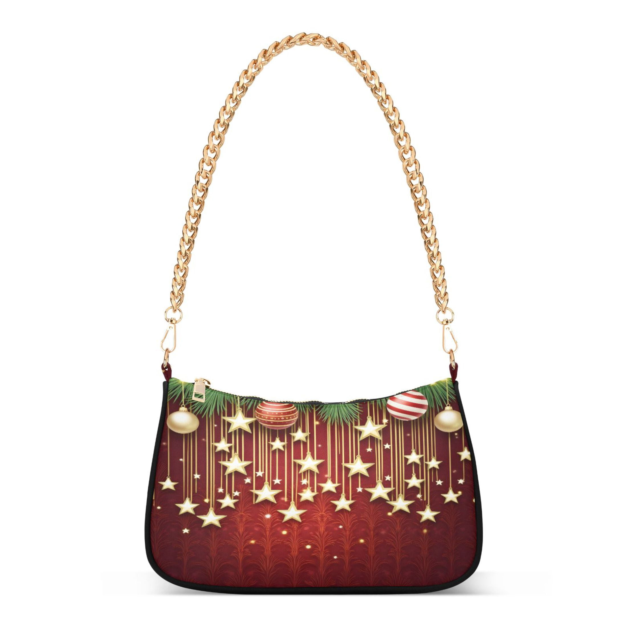 ALAZA Star Christmas Ball Women's Chain Shoulder Bag Hobo Handbag Tote ...