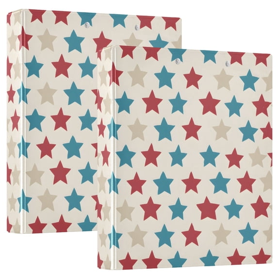 ALAZA Star Pattern Hardcover 3 Ring Binder 1.5" D-Rings with Interior ...