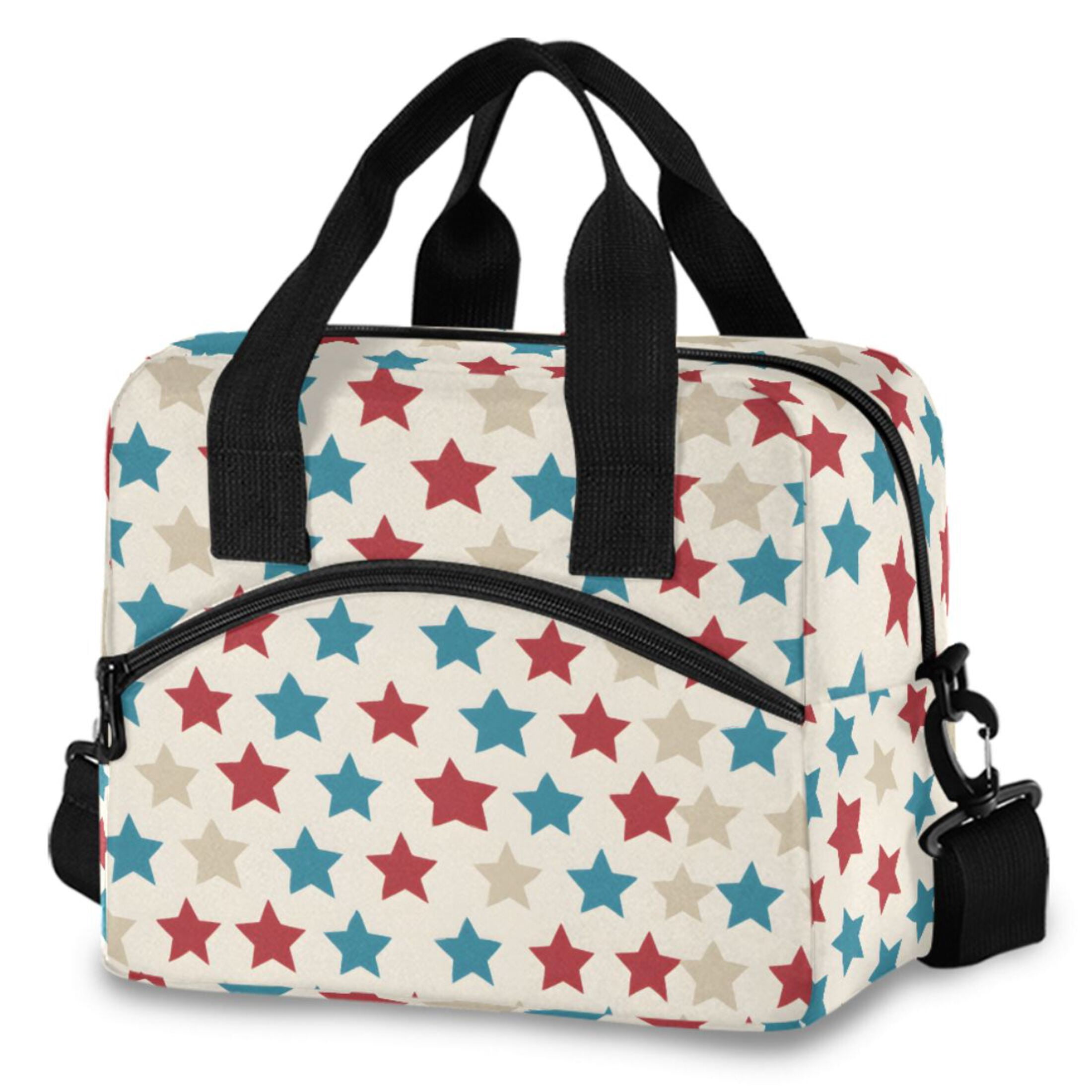 ALAZA Star Pattern Insulated Lunch Box Large Reusable Cooler Bag with ...