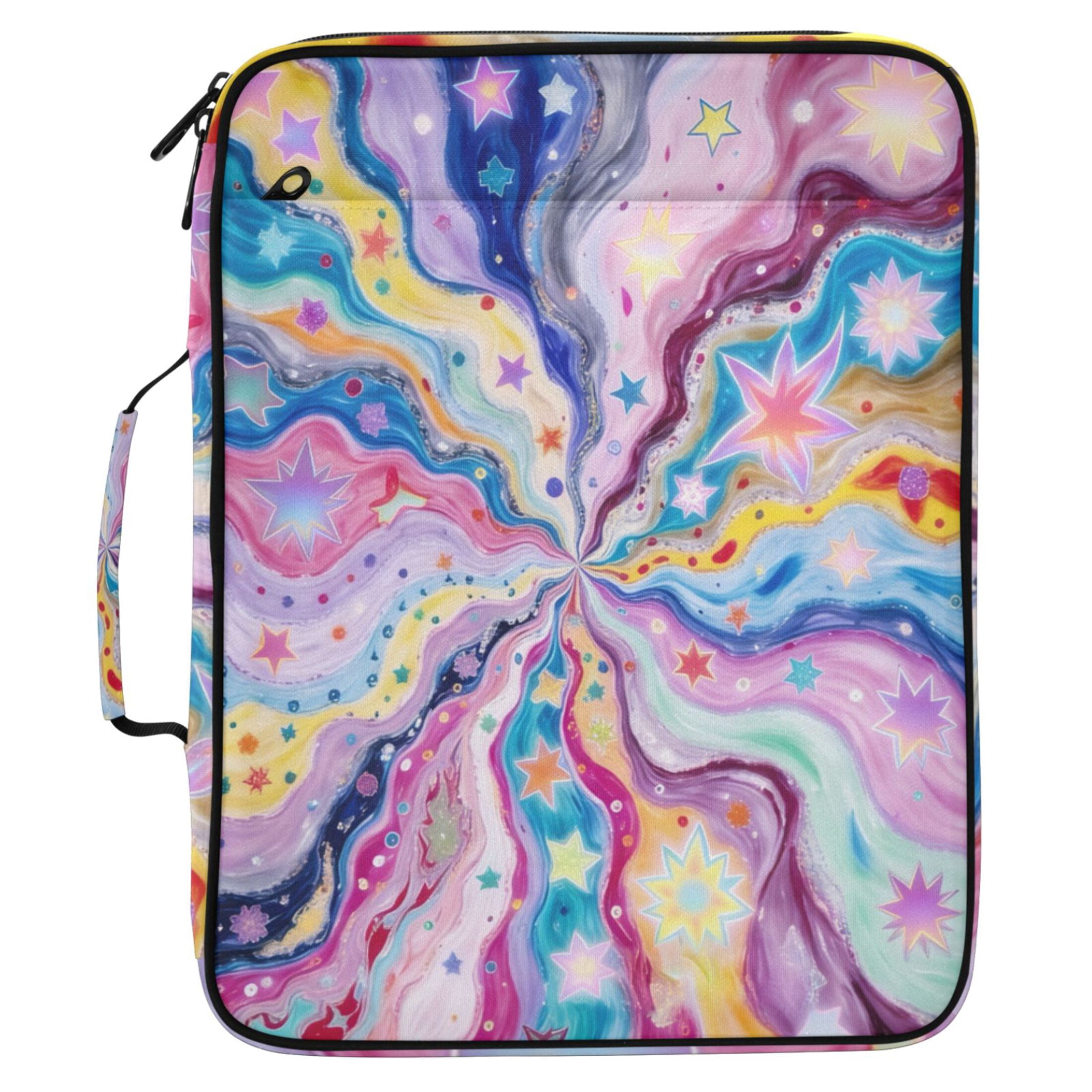 ALAZA Star Tie-dye Pattern Expanding Accordion File Folder 3 Ring ...