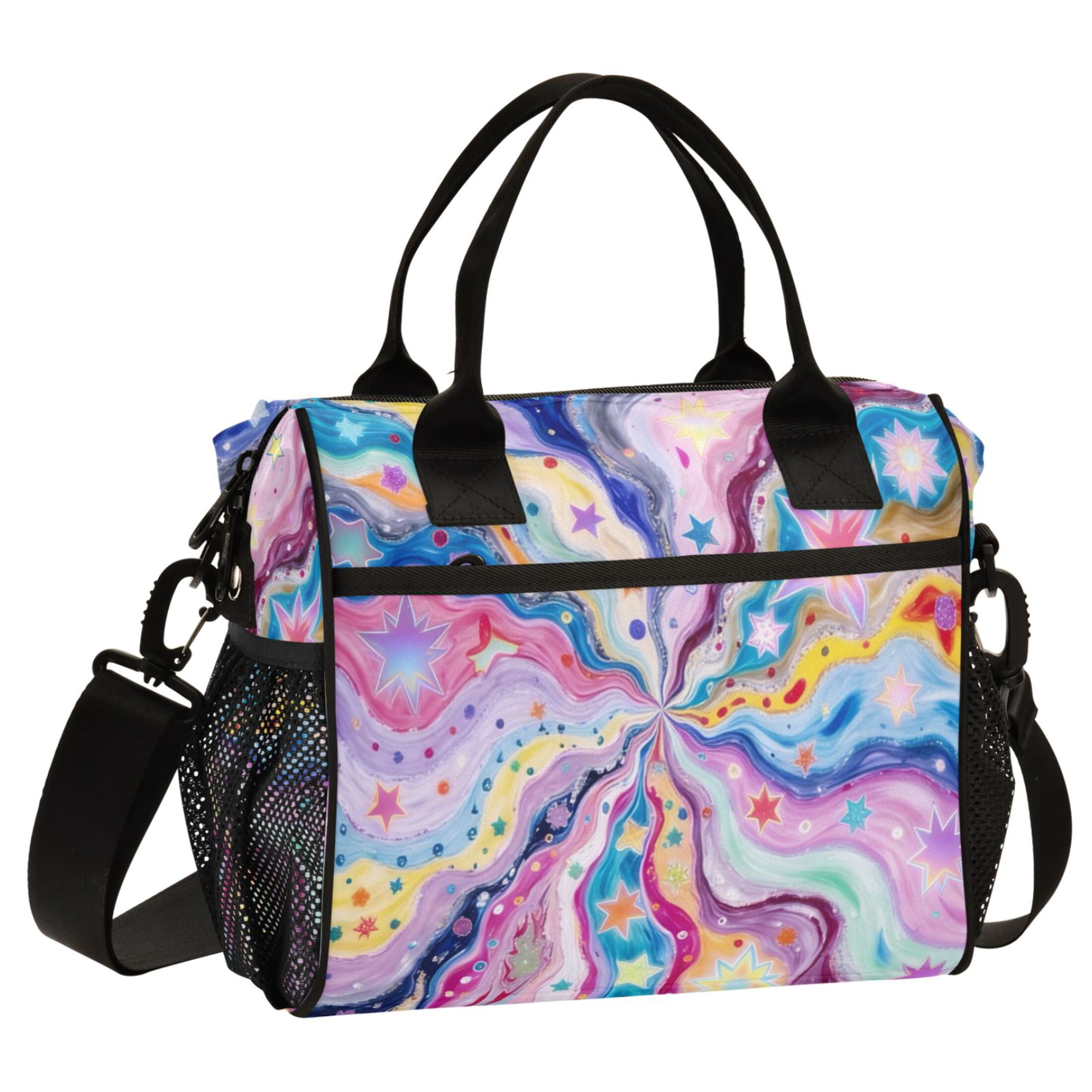 ALAZA Star Tie-dye Print Cooler Lunch Bag Insulated Reusable Lunch Tote ...