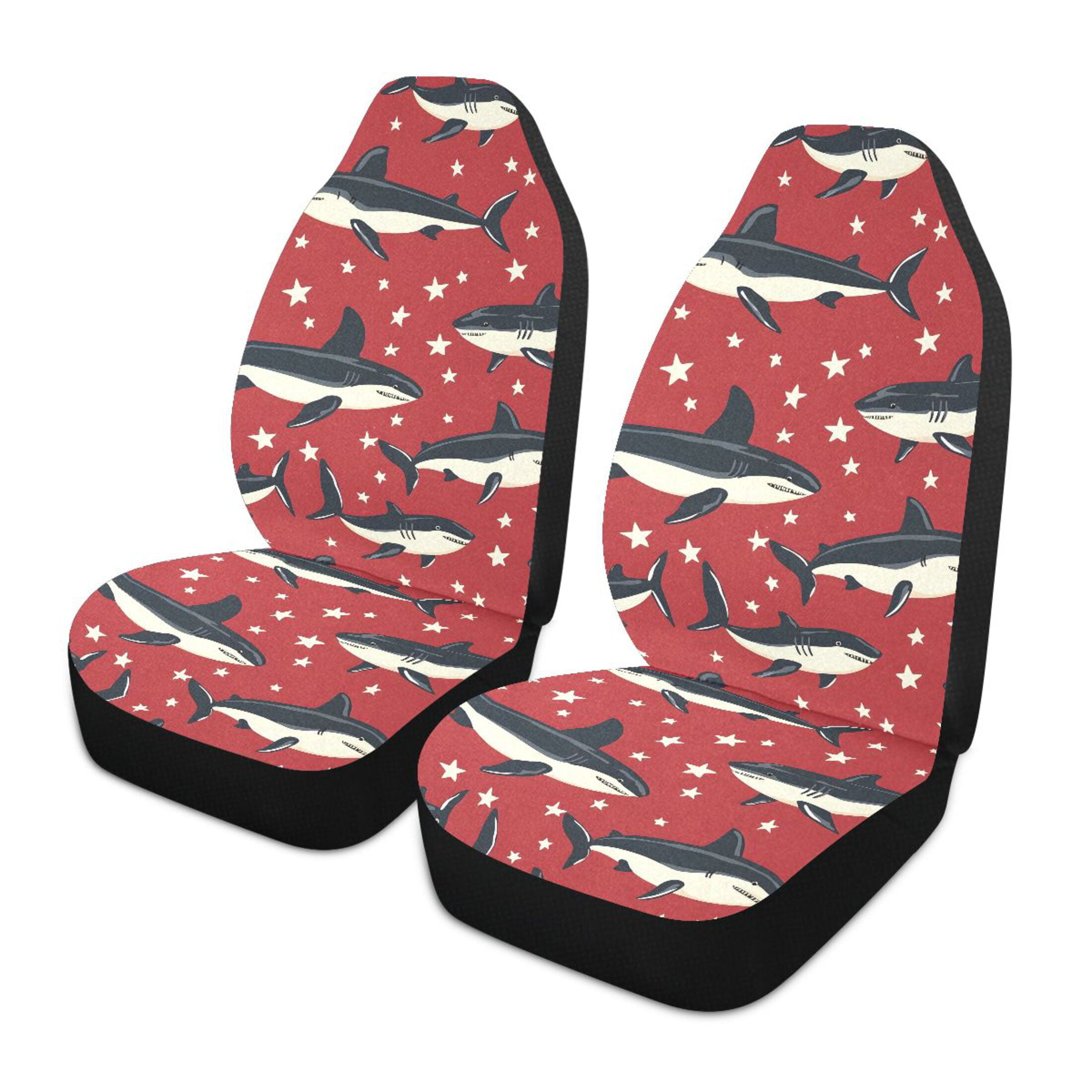 ALAZA Stars Sharks Car Seat Covers 2 PCs Universal Auto Front Seats ...