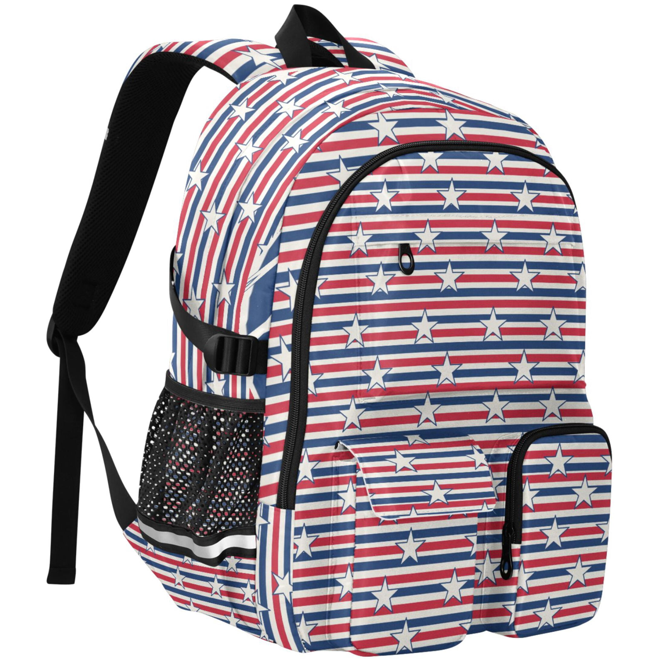 ALAZA Stars Stripes Print Student Backpack School Bookbag Large Laptop ...
