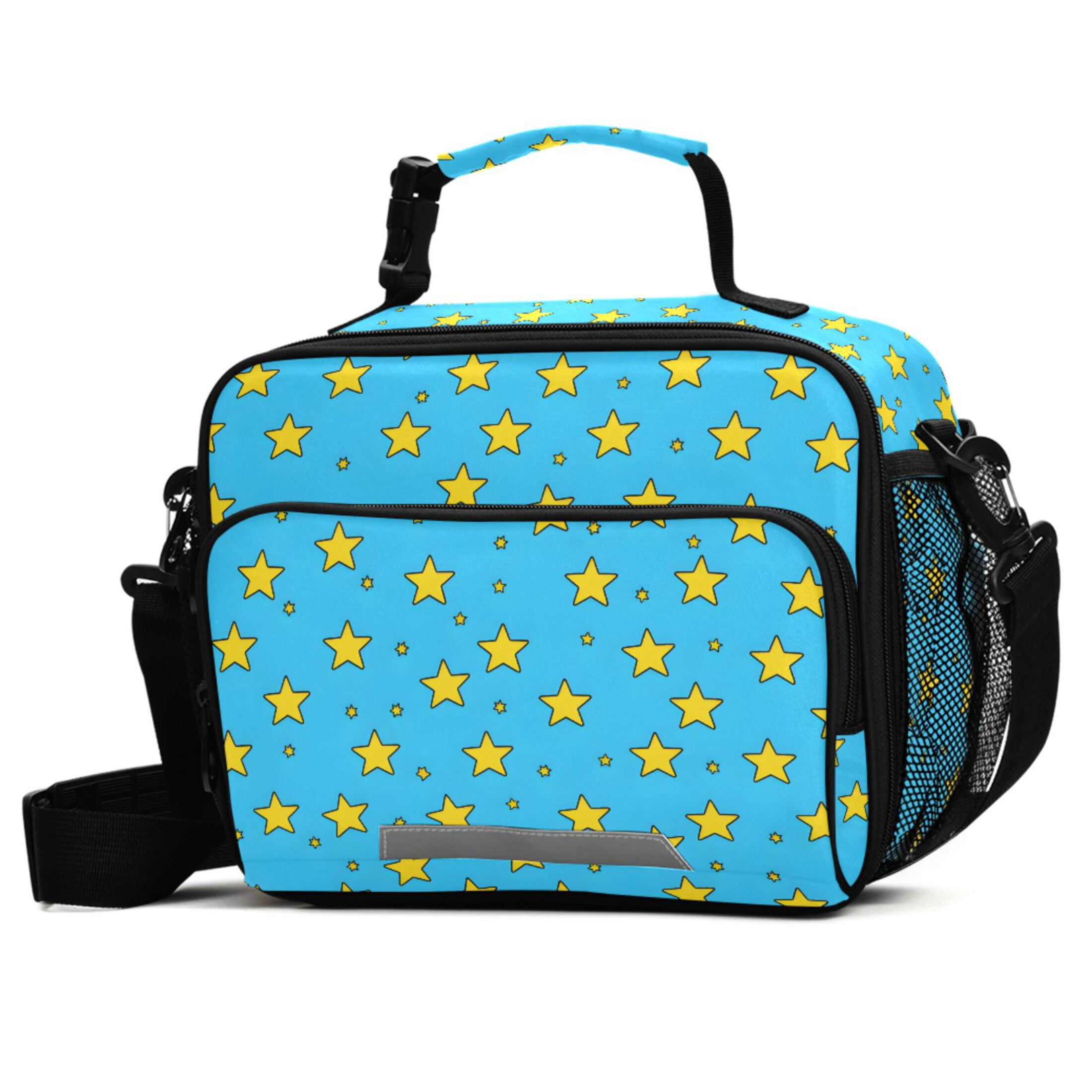 ALAZA Stars Yellow Lunch Box Insulated Cooler Bag Reusable Tote Bags ...