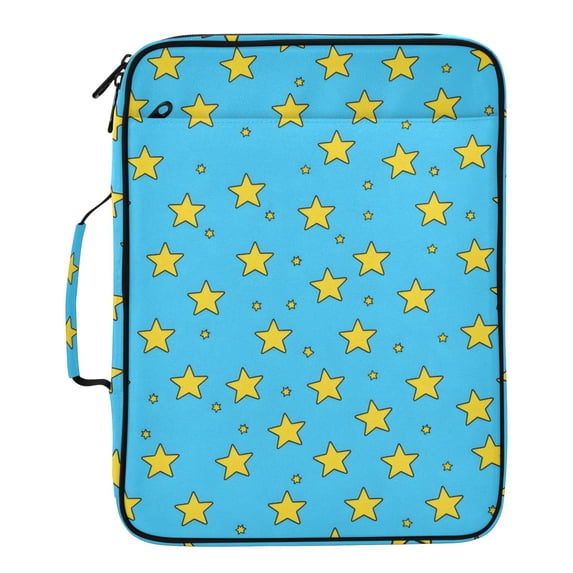 ALAZA Stars Yellow Pattern Expanding Accordion File Folder 3 Ring ...
