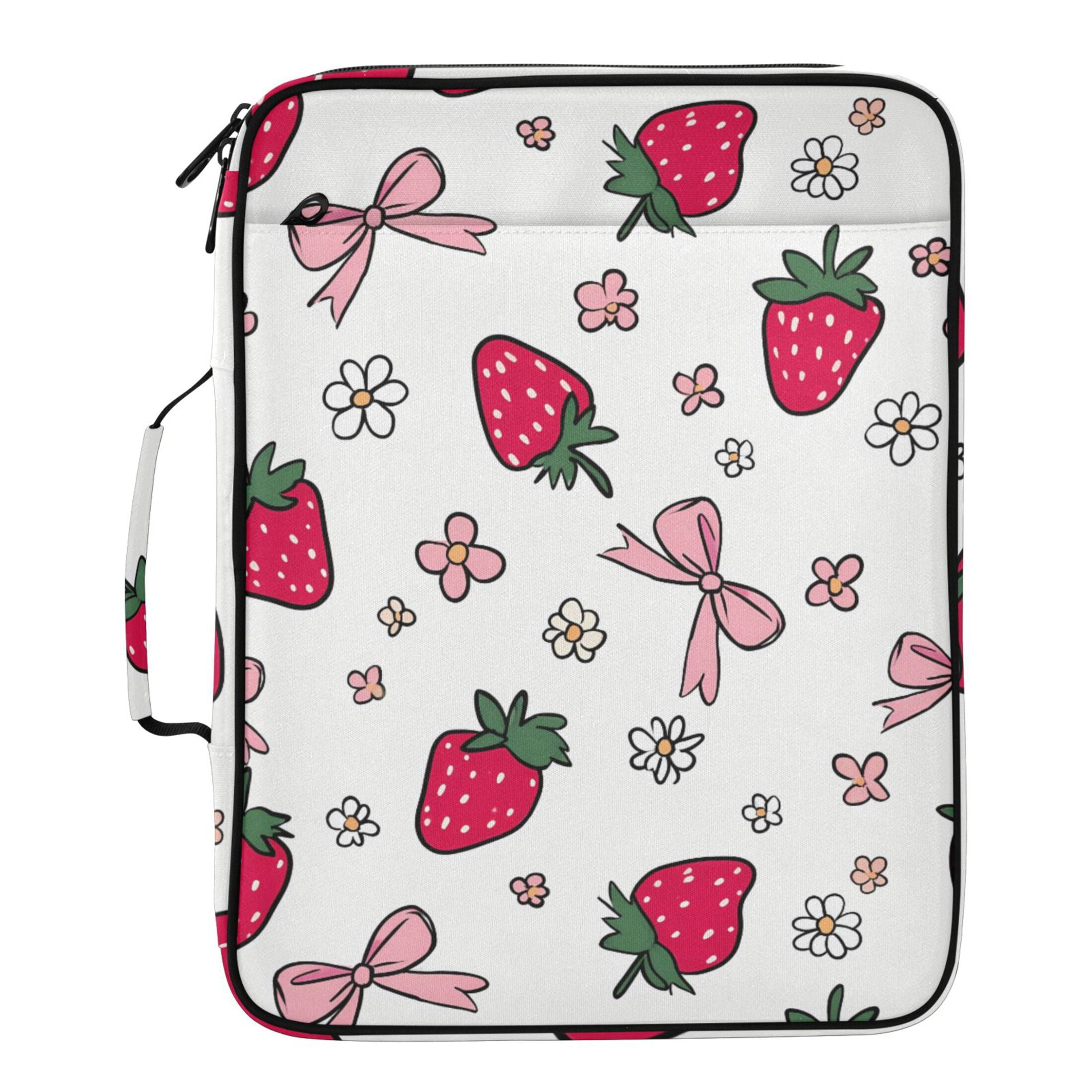 ALAZA Strawberry Bows Floral Pattern Expanding Accordion File Folder 3 ...
