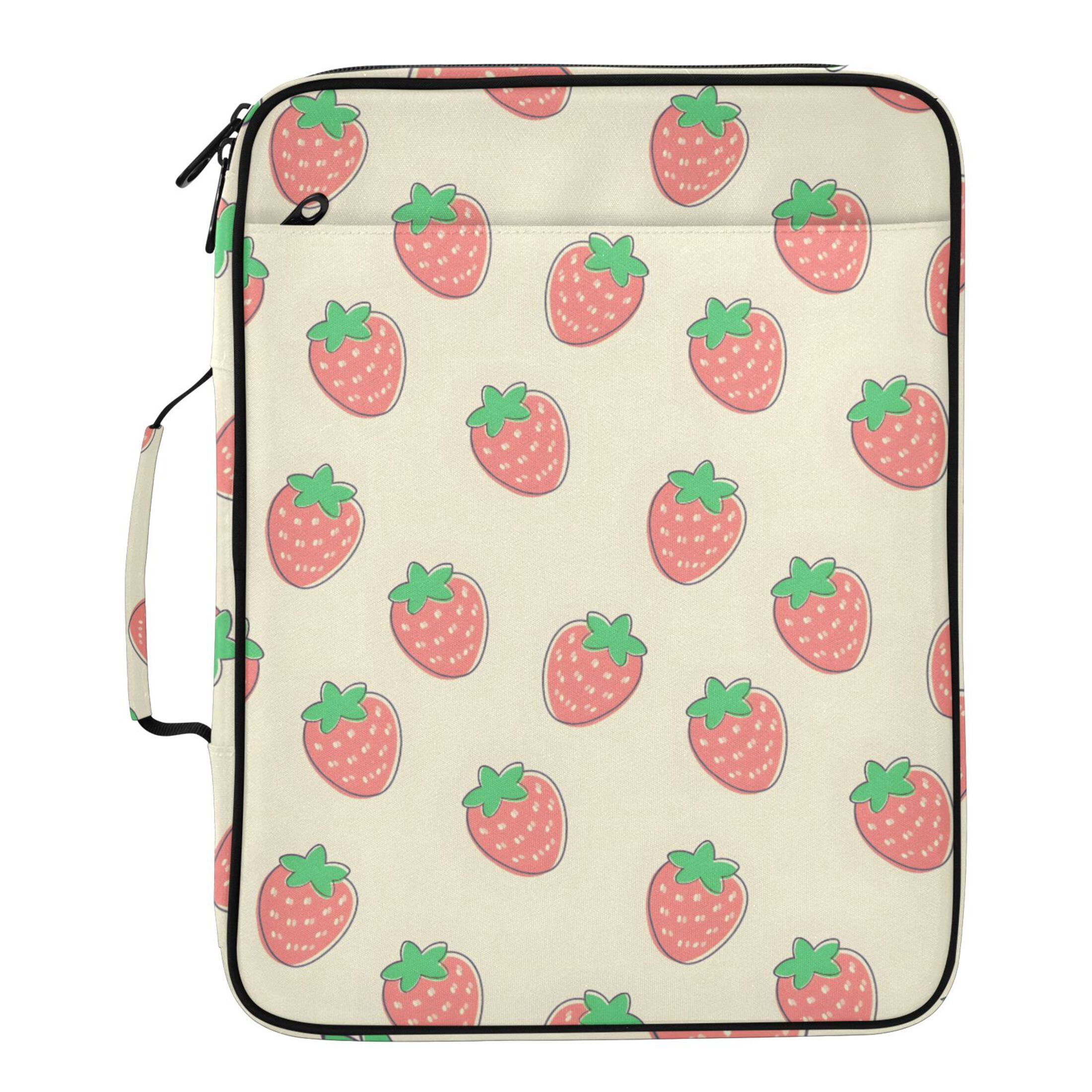 ALAZA Strawberry Cute Pattern Expanding Accordion File Folder 3 Ring ...
