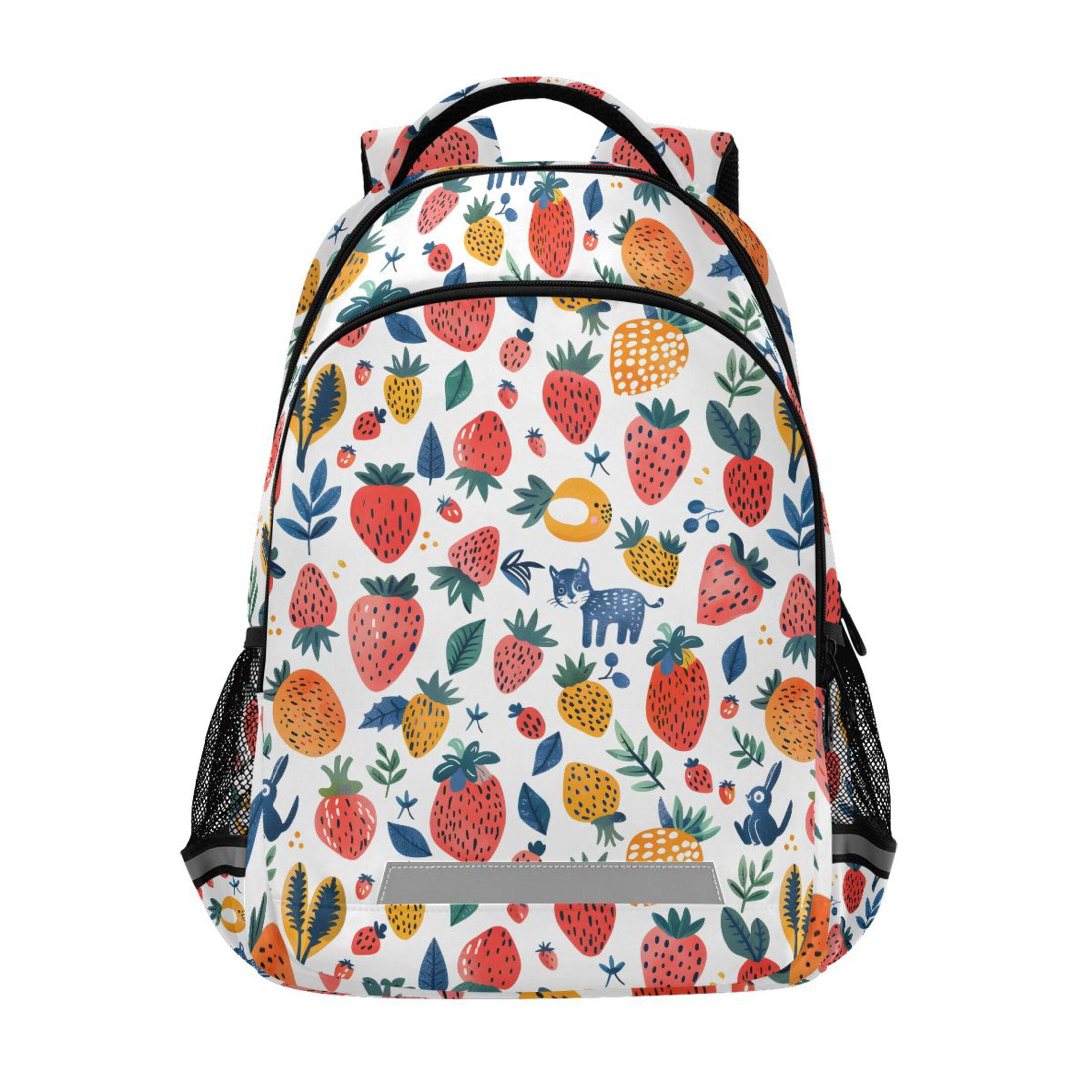 ALAZA Strawberry and Leaf Backpack Elementary School Bag Bookbag Travel ...