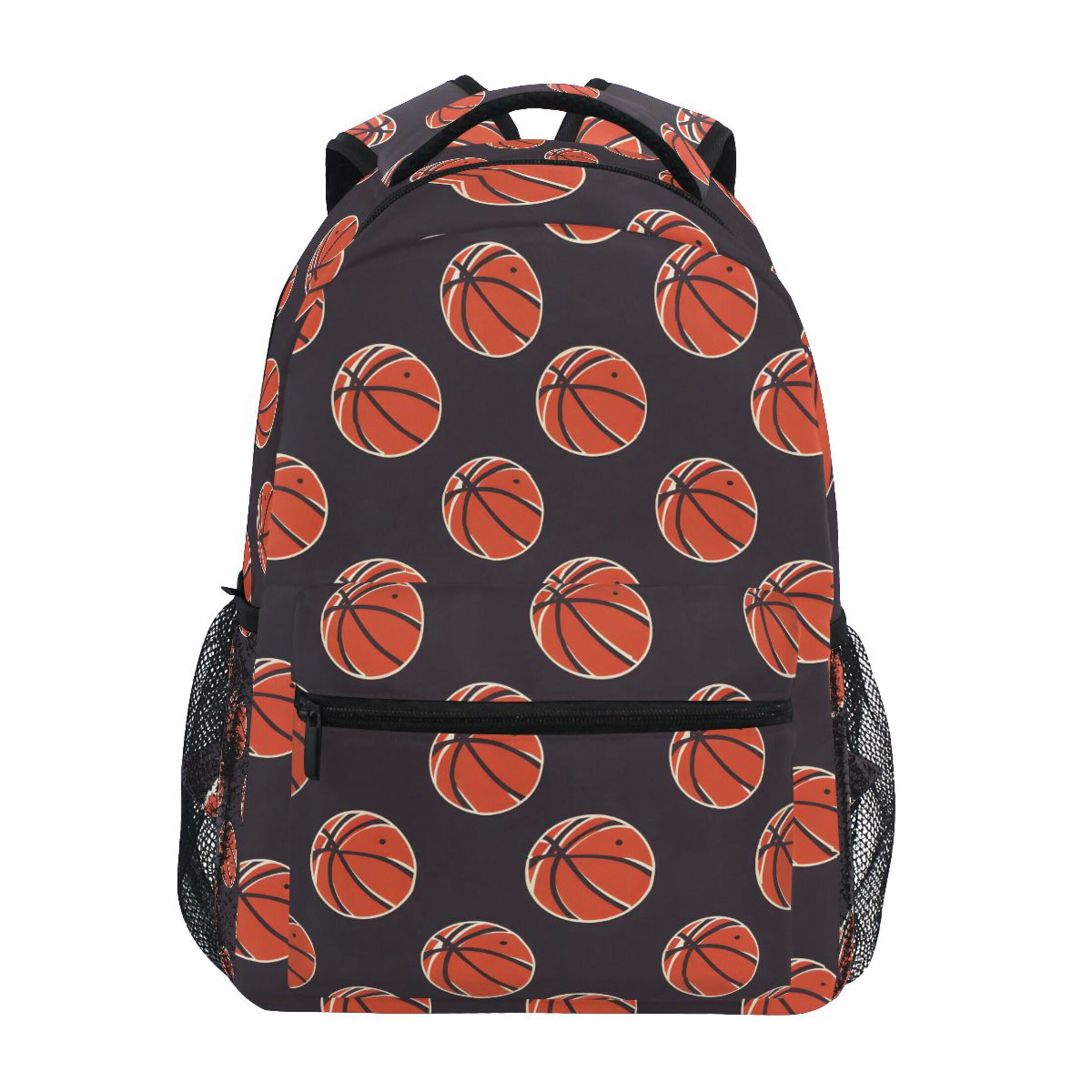 ALAZA Stylish Backpack Basketball on Dark Background Elementary Bookbag ...