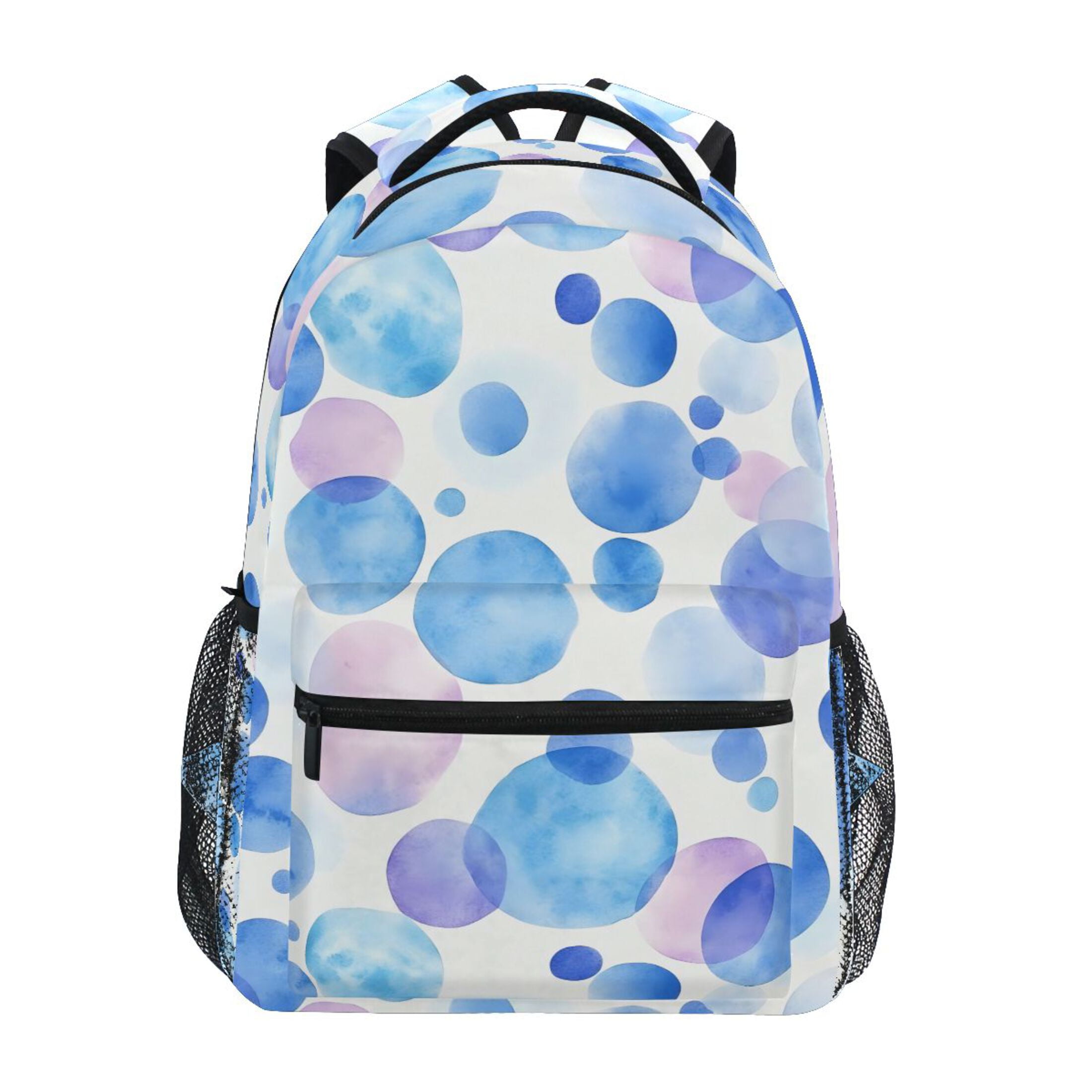 ALAZA Stylish Backpack Blue Watercolor Polka Dots Elementary Bookbag ...