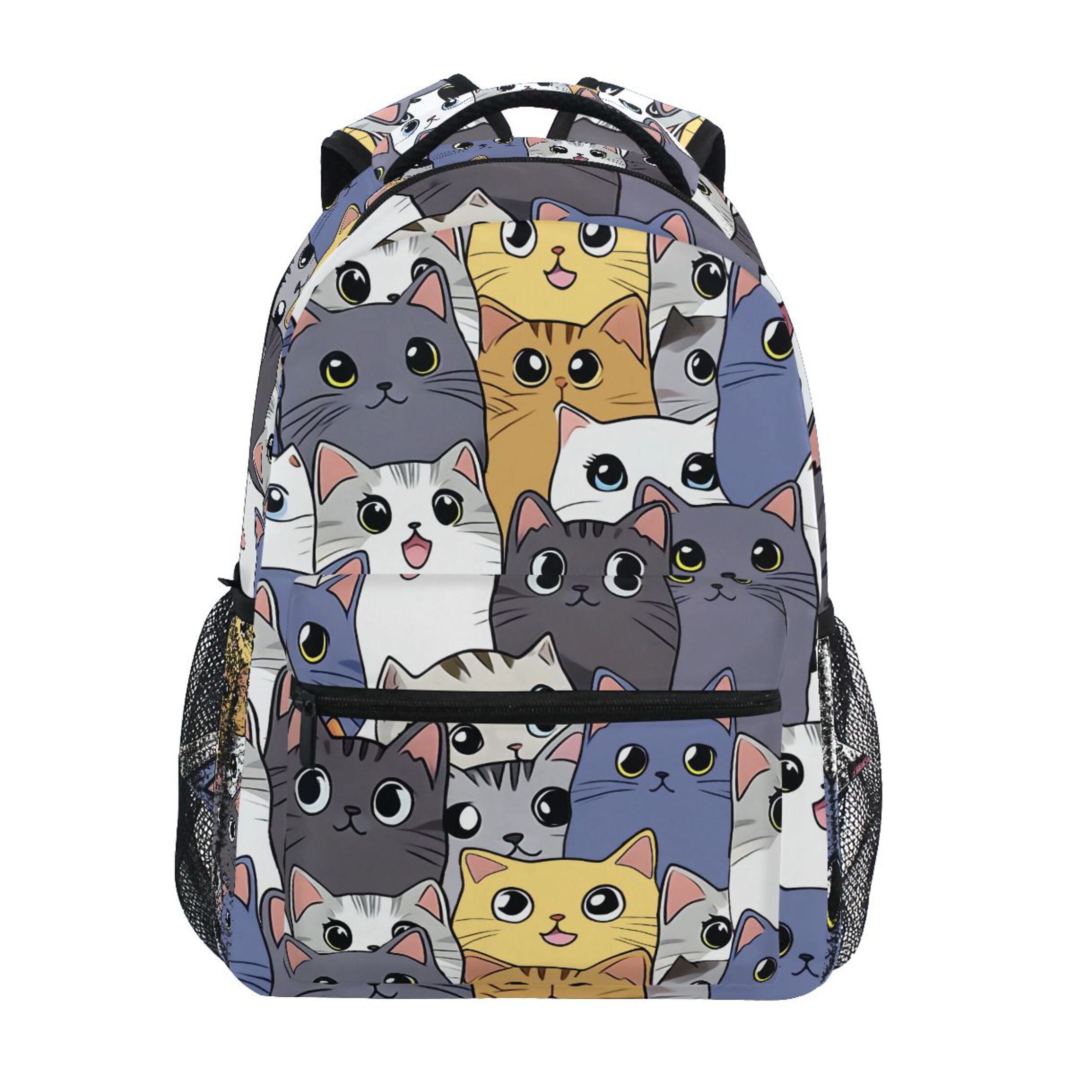 ALAZA Stylish Backpack Colorful Doodle Cute Cats Elementary Bookbag ...