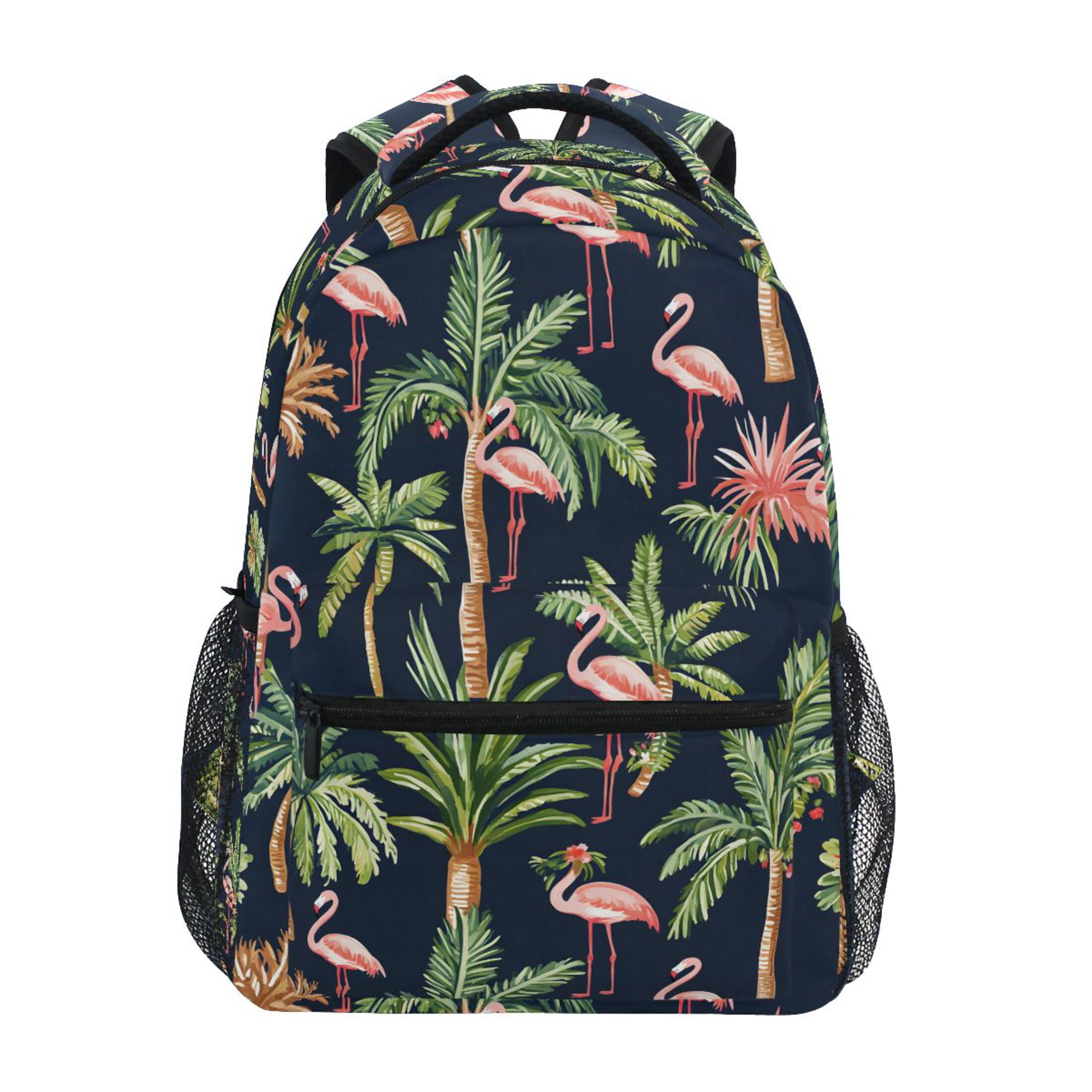 ALAZA Stylish Backpack Palm Tree Flamingo Elementary Bookbag ...