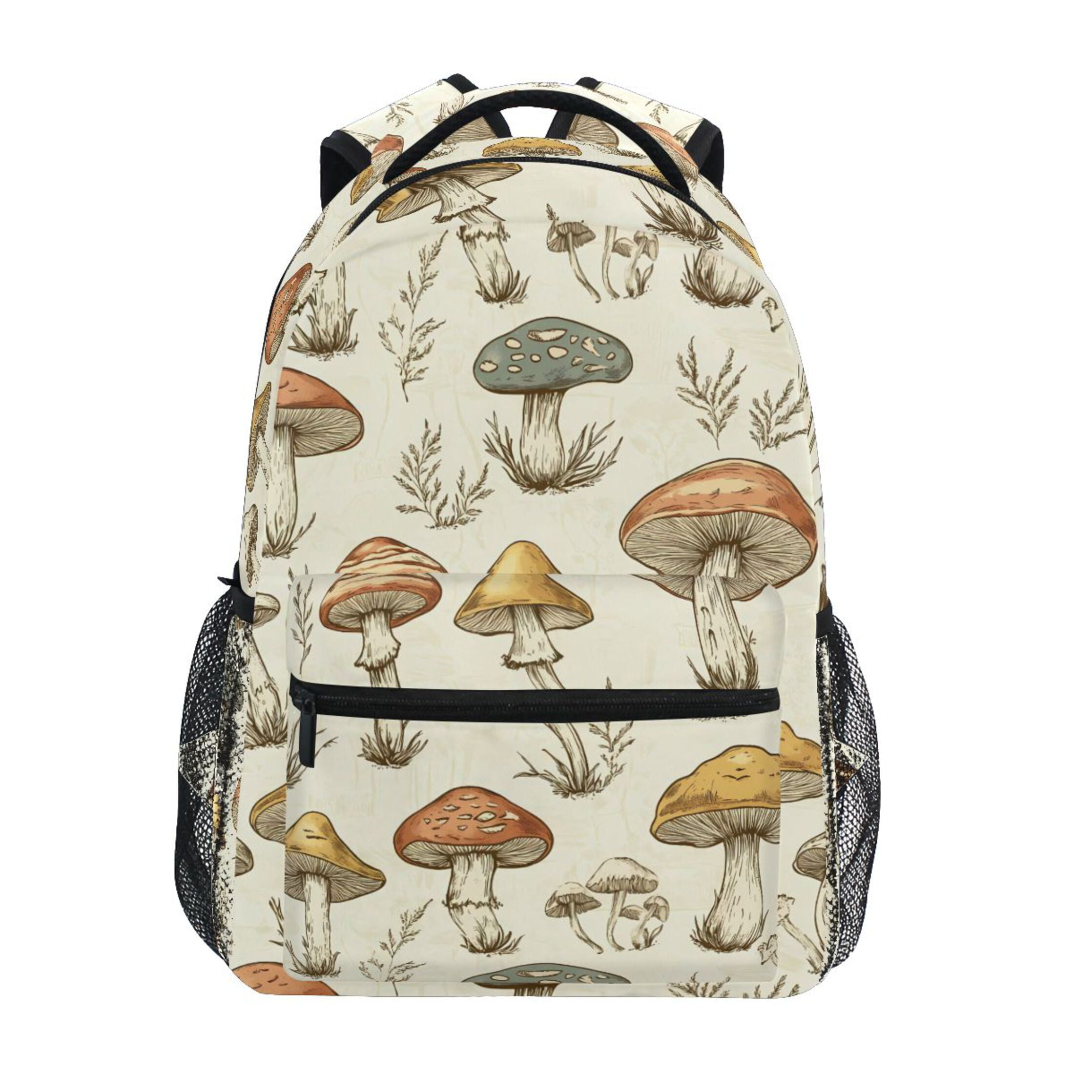ALAZA Stylish Backpack Retro Mushrooms Vintage Elementary Bookbag ...