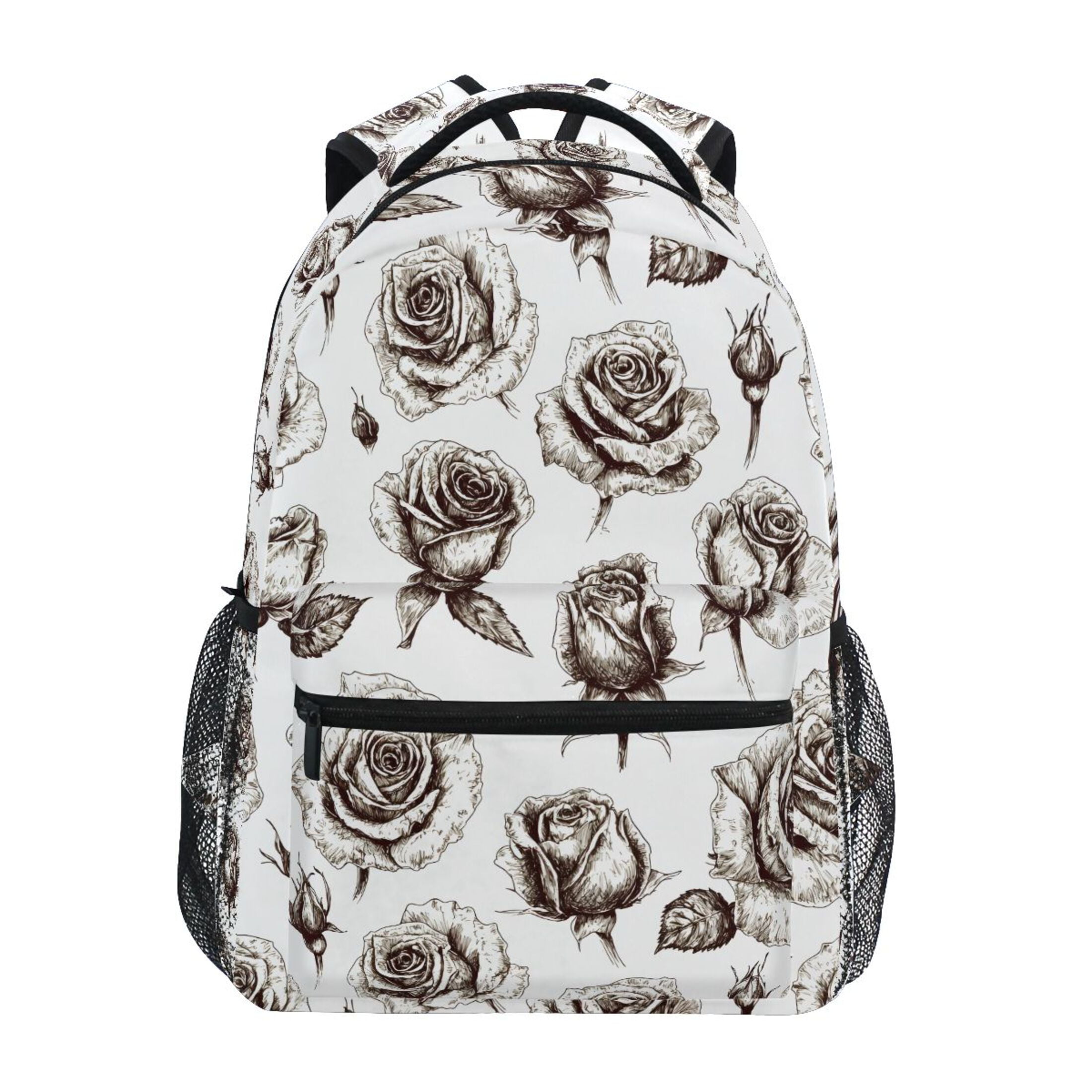 ALAZA Stylish Backpack Retro Roses Flower Elementary Bookbag ...