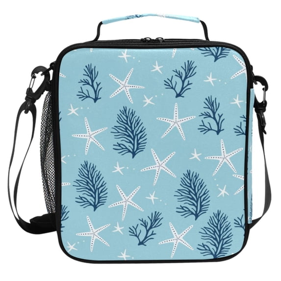 ALAZA Summer Coral Starfish Lunch Box Insulated Cooler Lunch Bag with ...