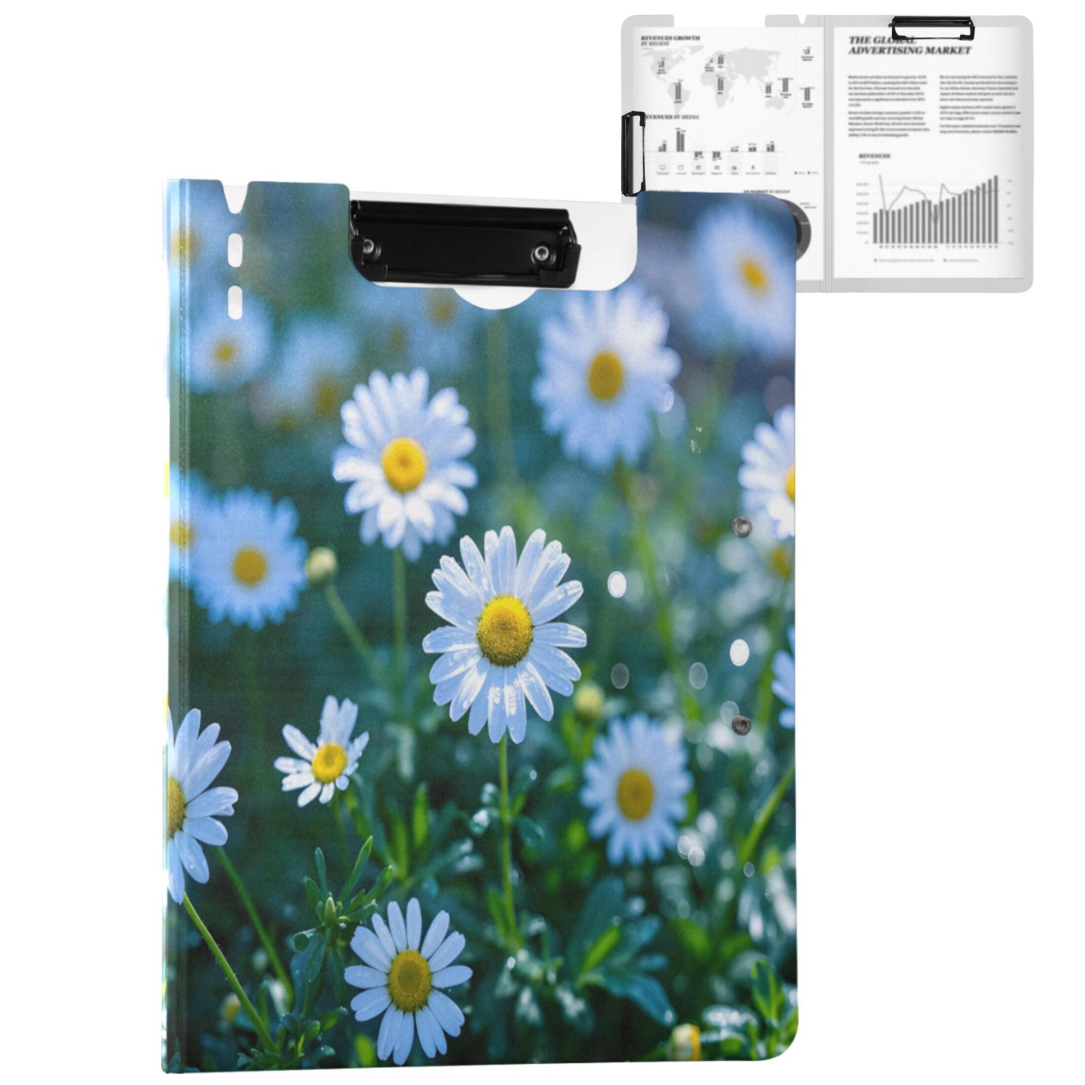 ALAZA Summer Daisy Flower-a2 A4 Foldable Clipboard 360 Degree Folder ...