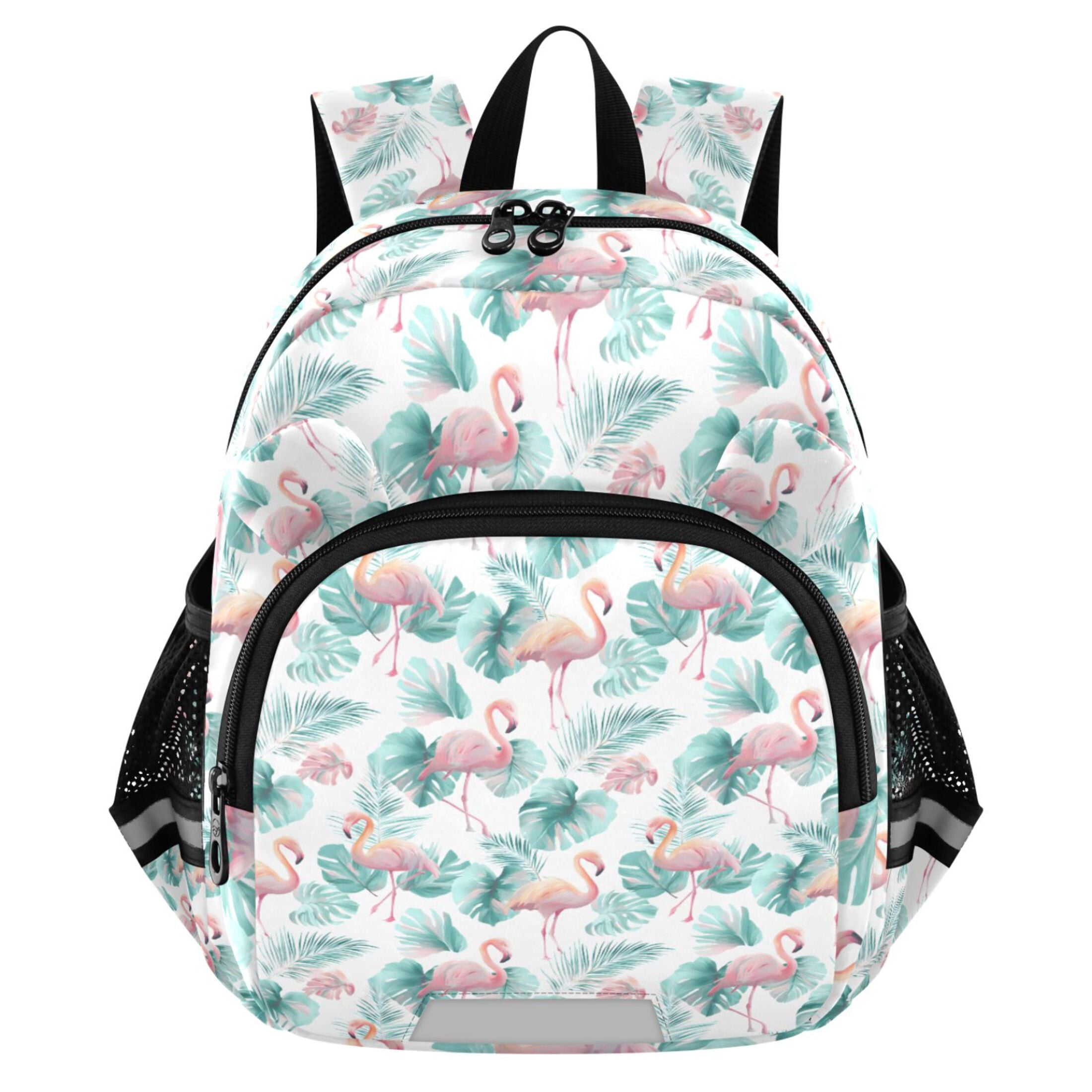 ALAZA Summer Flamingo Tropical Leave Mini Backpack School Bookbag Age 3 ...