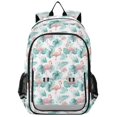 ALAZA Summer Flamingo Tropical Leave School Laptop Backpack Travel Bag ...