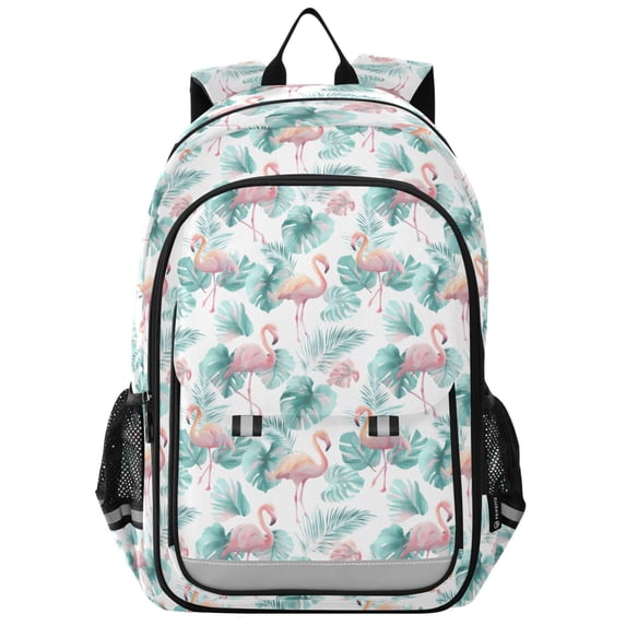 ALAZA Summer Flamingo Tropical Leave School Laptop Backpack Travel Bag ...