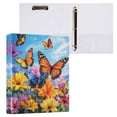 ALAZA Summer Flower Butterfly Hardcover 3 Ring Binder 1.5" D-Rings with ...