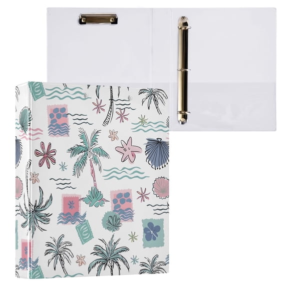 ALAZA Summer Palm Sea Hardcover 3 Ring Binder 1.5" D-Rings with ...